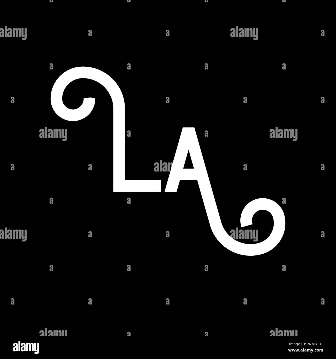 LA Letter Logo Design. Initial letters LA logo icon. Abstract letter LA ...