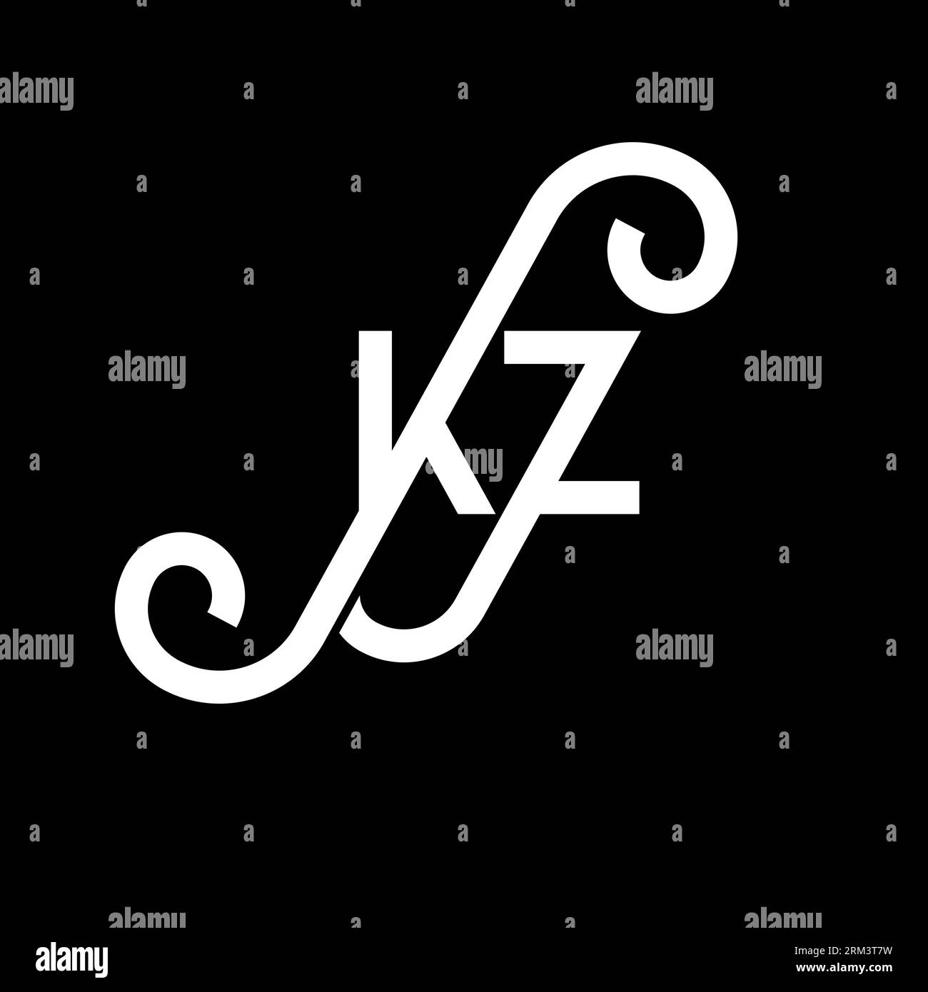 KZ Letter Logo Design. Initial letters KZ logo icon. Abstract letter KZ ...