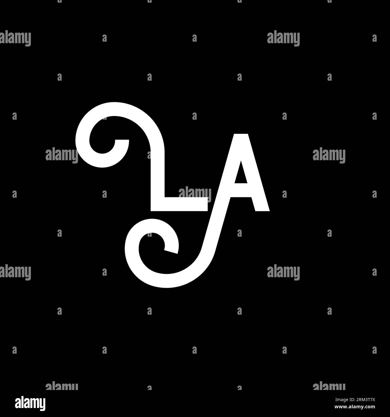 LA Letter Logo Design. Initial letters LA logo icon. Abstract letter LA ...