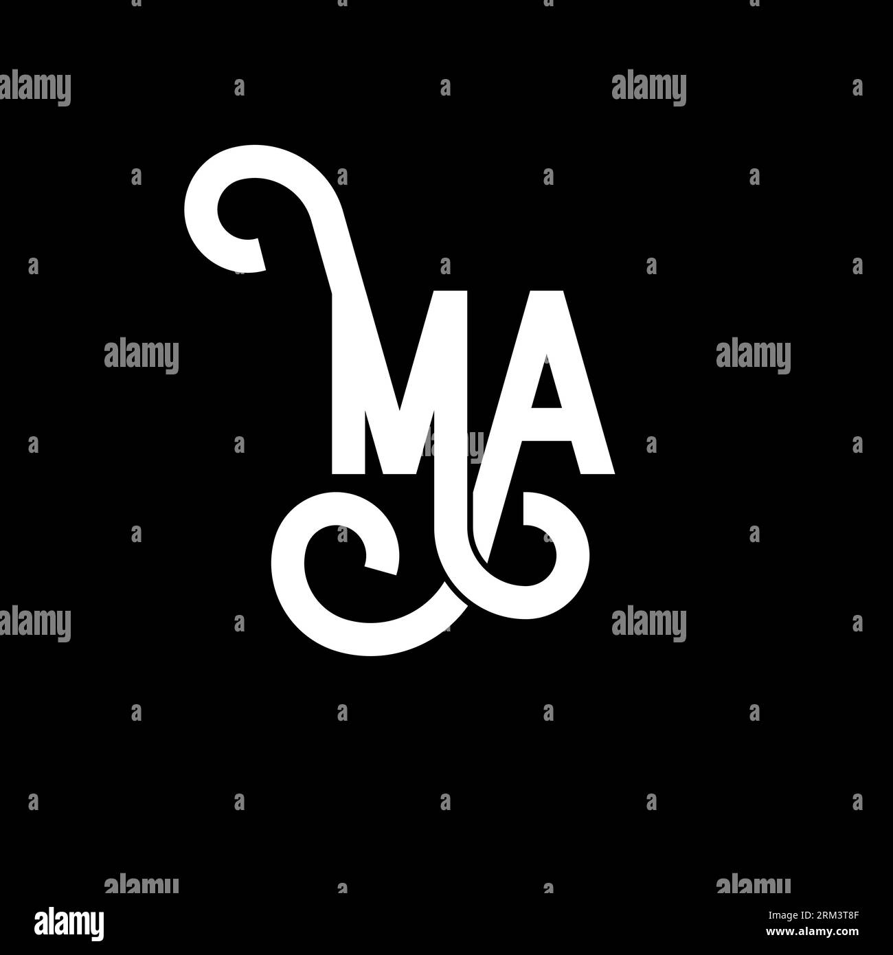 MA Letter Logo Design. Initial letters MA logo icon. Abstract letter MA ...