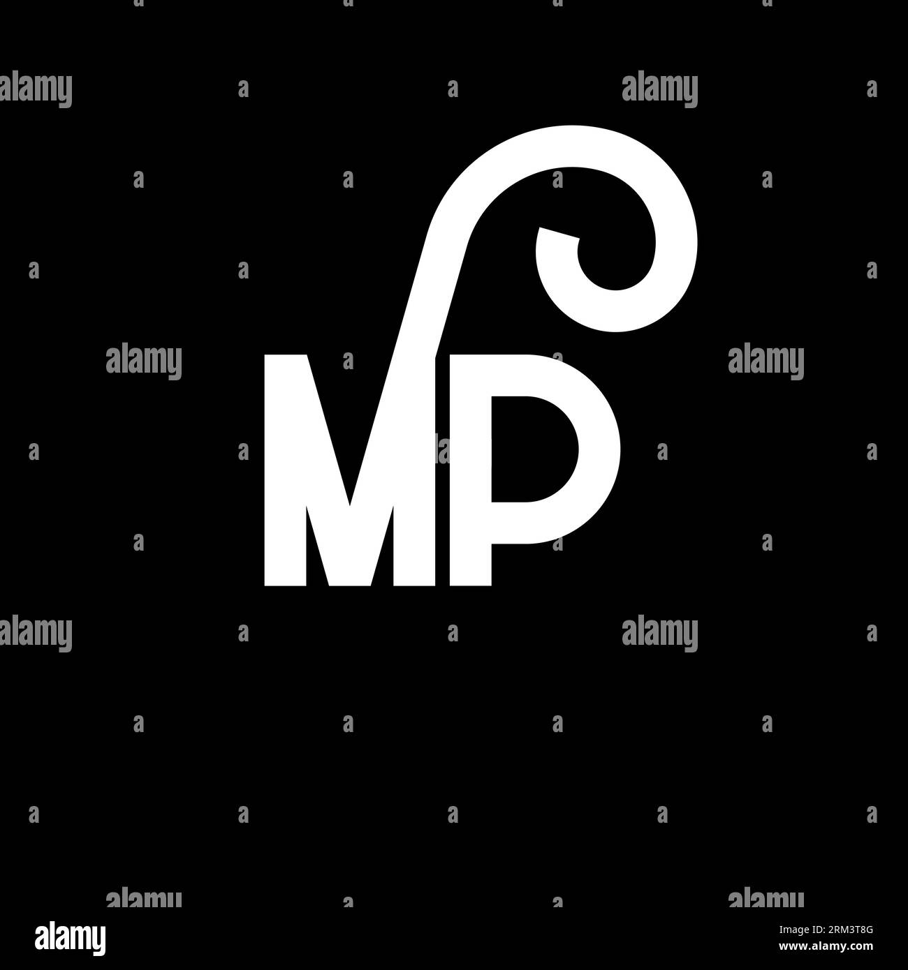 MP Letter Logo Design. Initial letters MP logo icon. Abstract letter MP ...