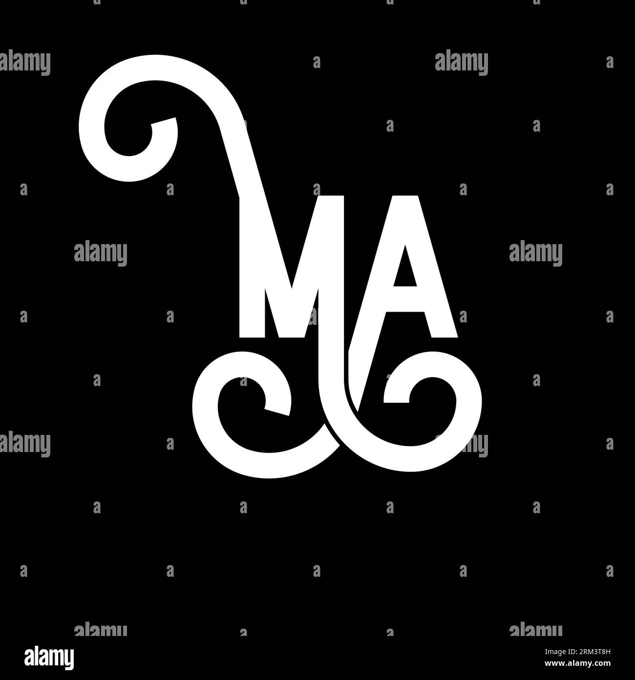 MA Letter Logo Design. Initial letters MA logo icon. Abstract letter MA ...