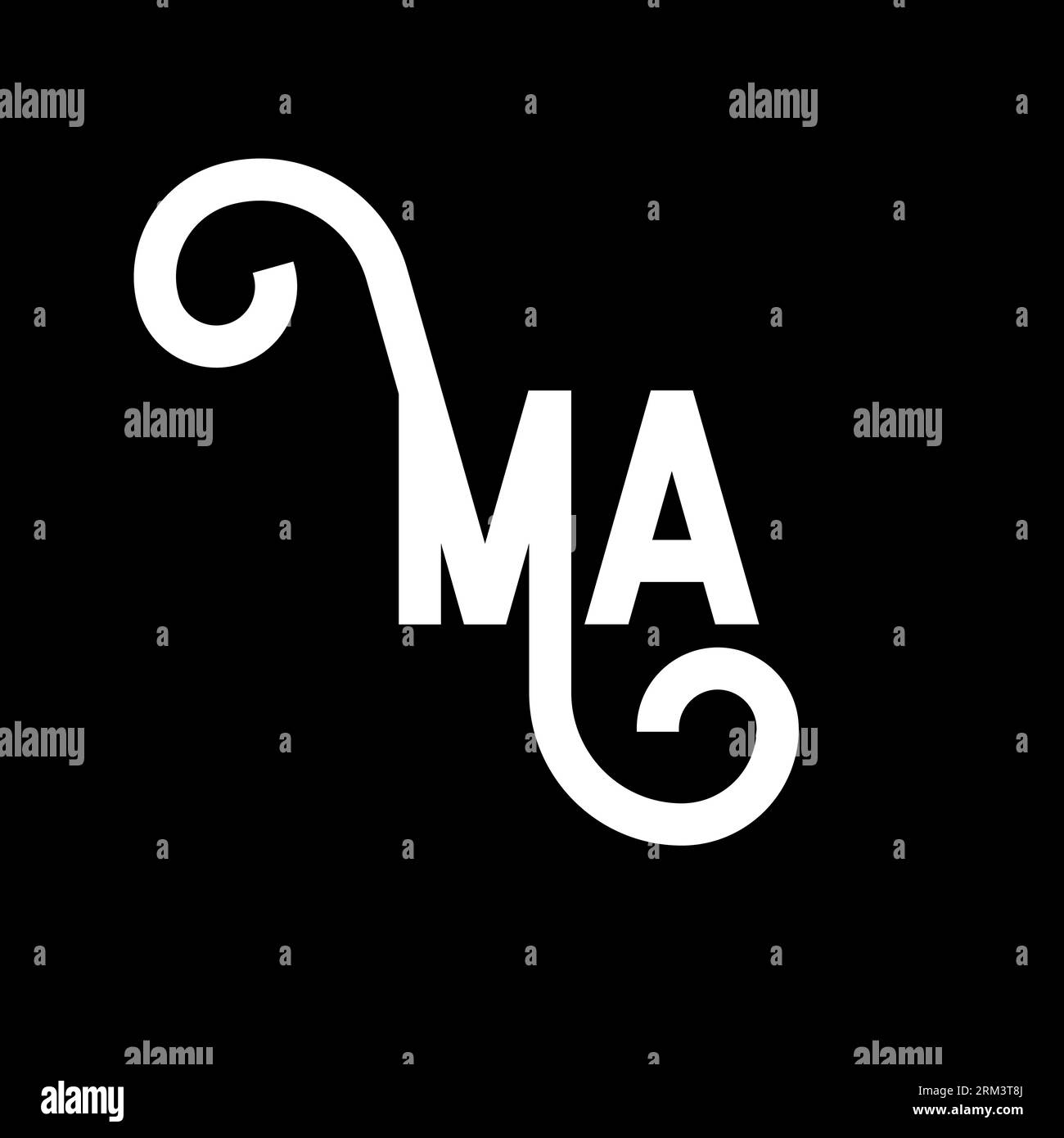 MA Letter Logo Design. Initial letters MA logo icon. Abstract letter MA ...