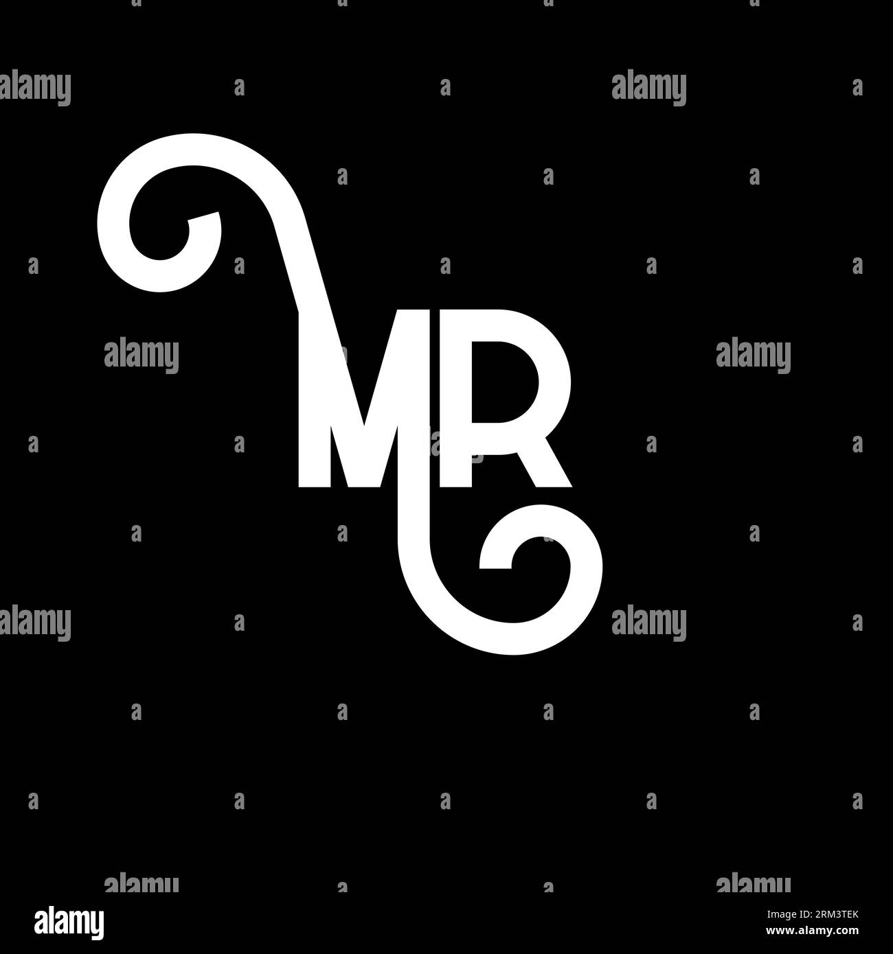 MR Letter Logo Design. Initial letters MR logo icon. Abstract letter MR ...