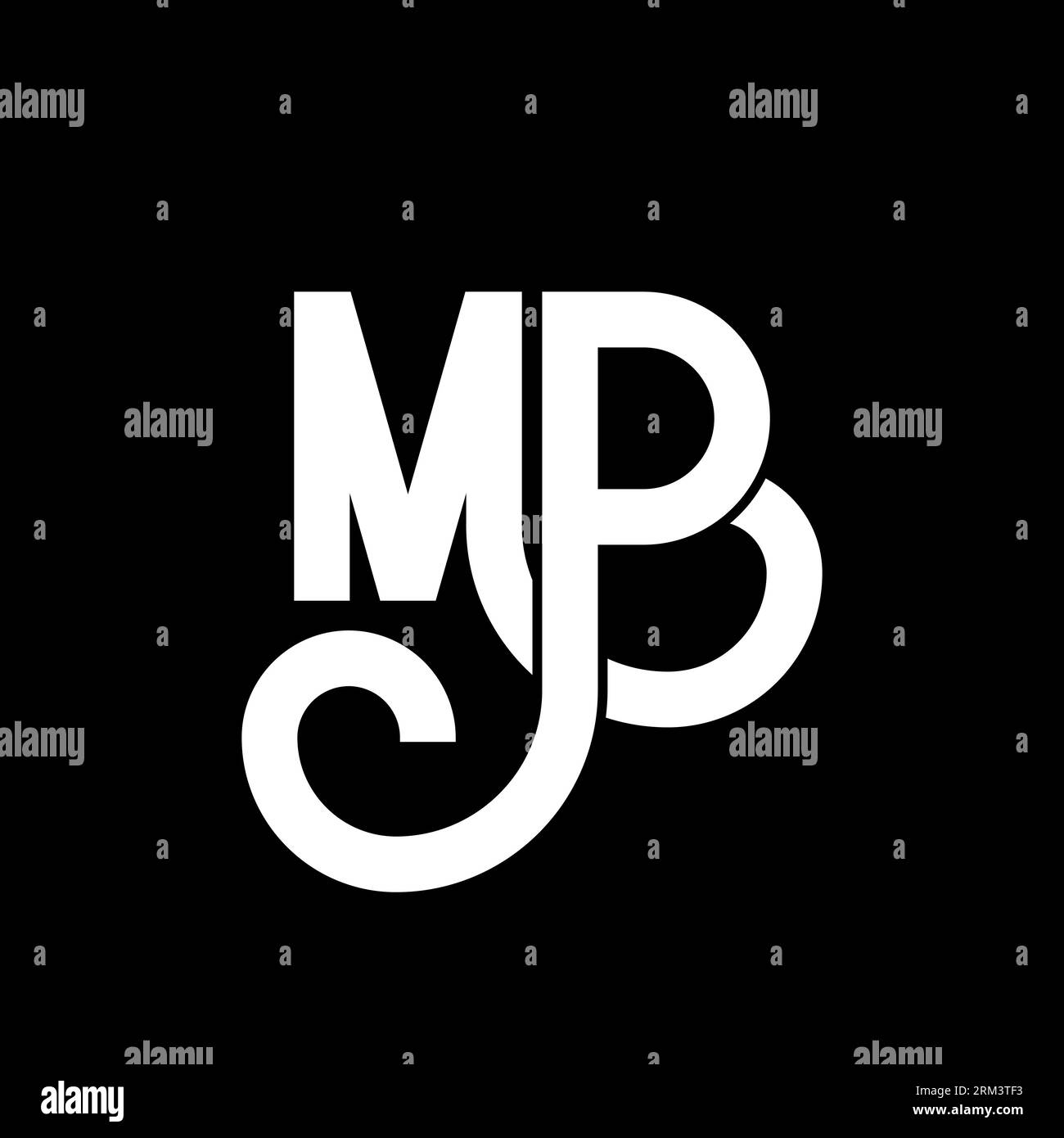 MP Letter Logo Design. Initial letters MP logo icon. Abstract letter MP ...