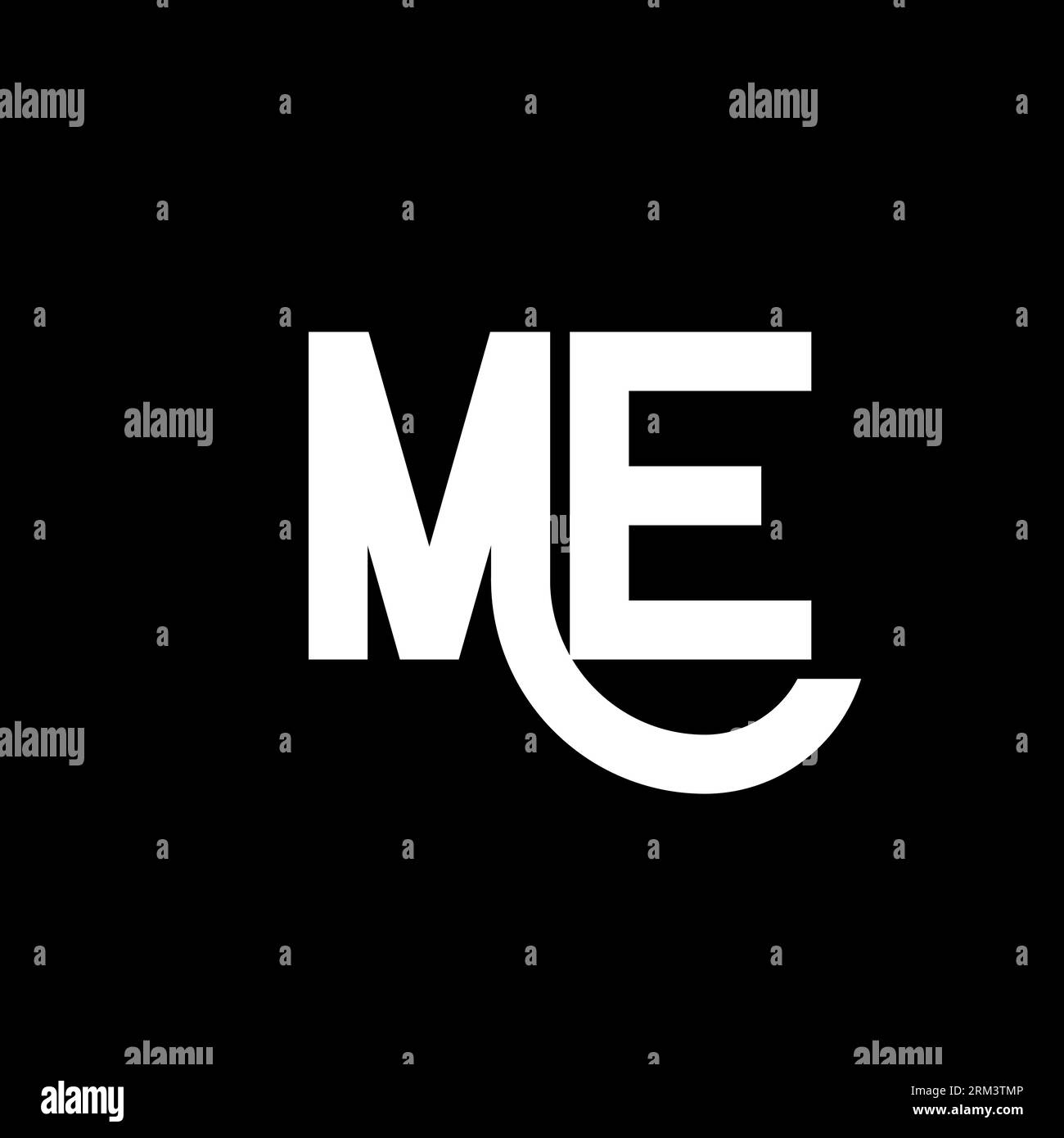 ME Letter Logo Design. Initial letters ME logo icon. Abstract letter ME ...