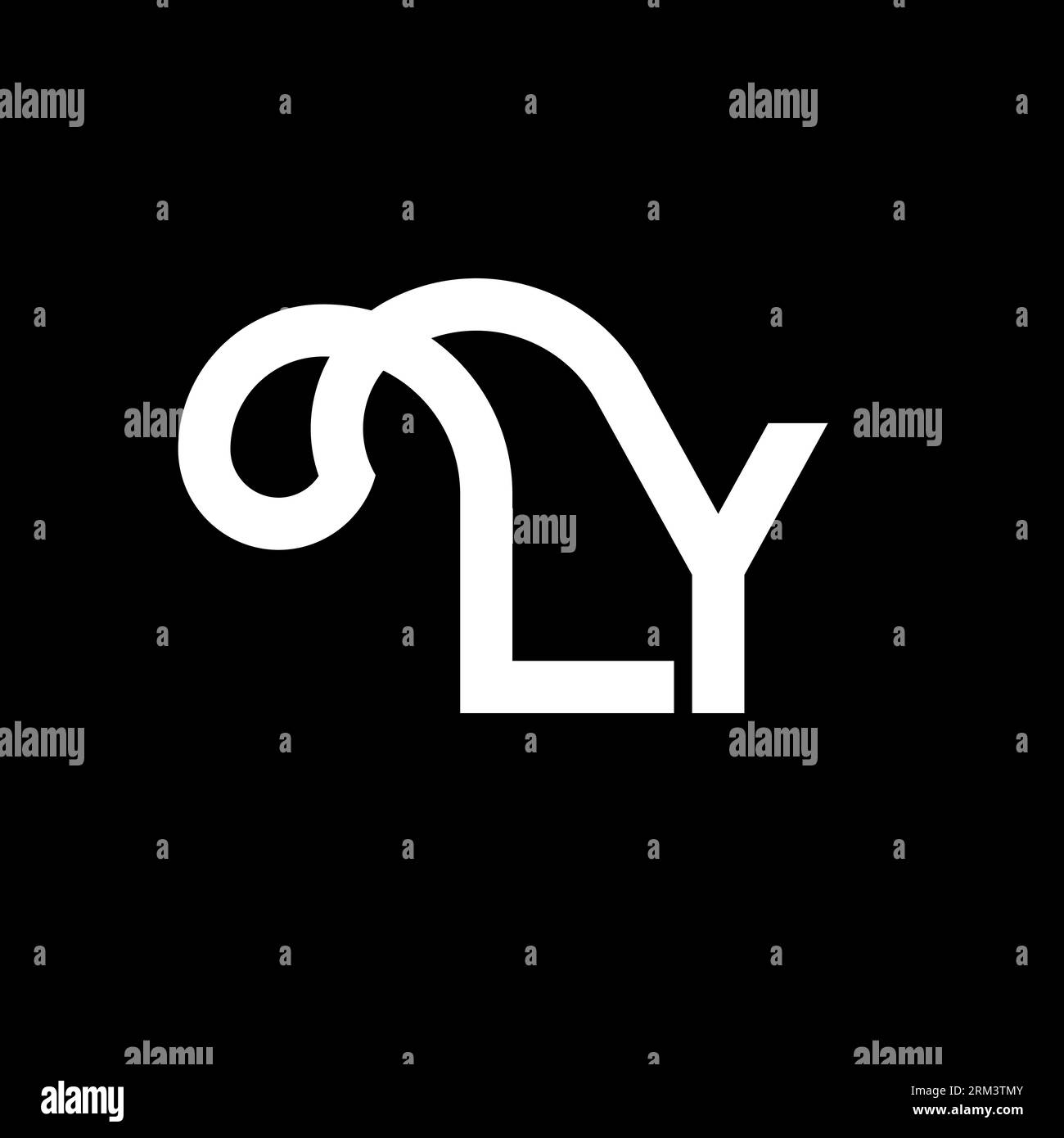 LY Letter Logo Design. Initial letters LY logo icon. Abstract letter LY ...