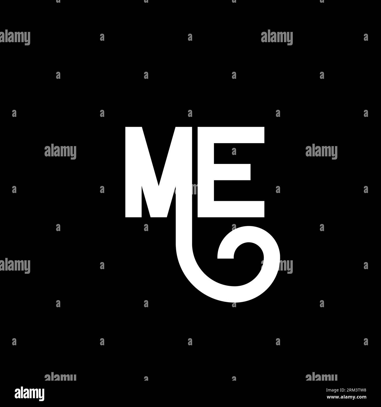 ME Letter Logo Design. Initial letters ME logo icon. Abstract letter ME ...