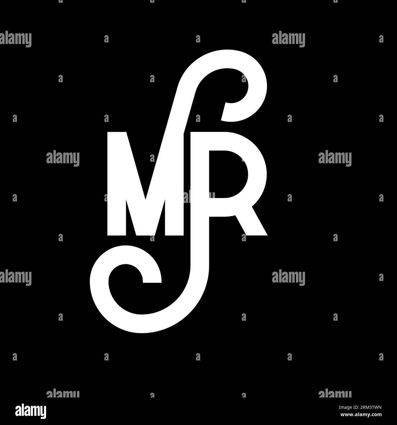 MR Letter Logo Design. Initial letters MR logo icon. Abstract letter MR ...