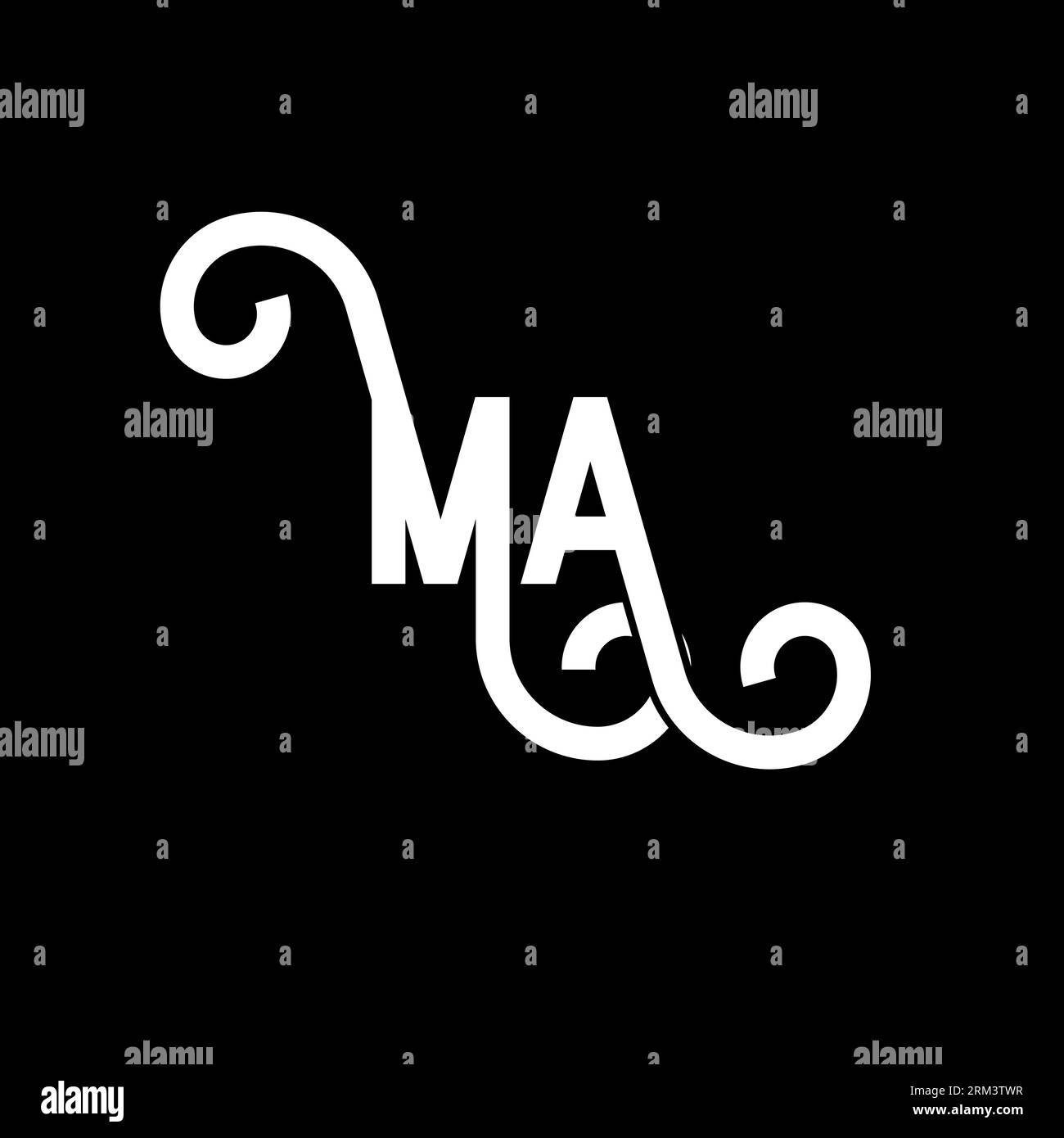 MA Letter Logo Design. Initial letters MA logo icon. Abstract letter MA ...