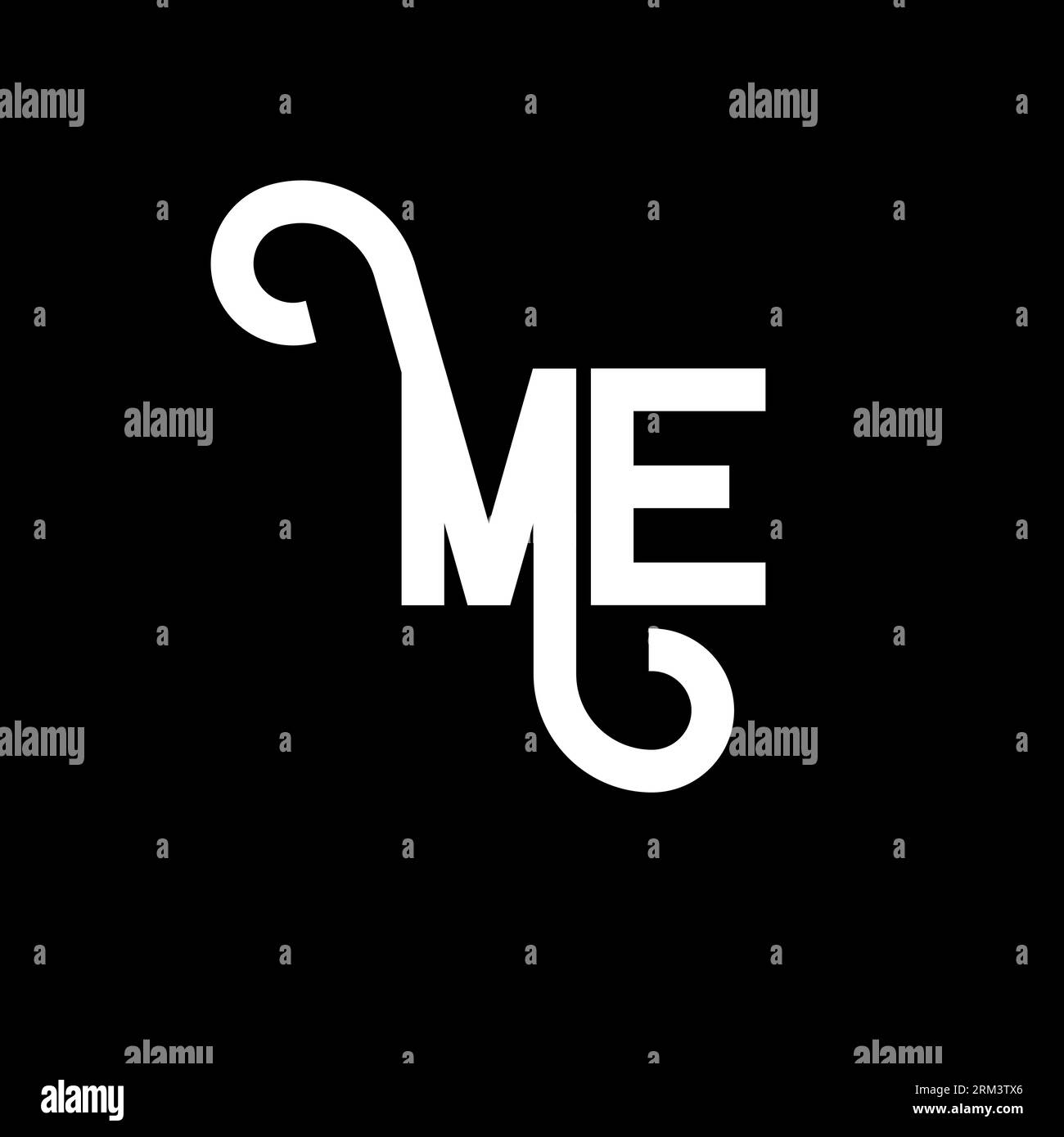 ME Letter Logo Design. Initial letters ME logo icon. Abstract letter ME ...