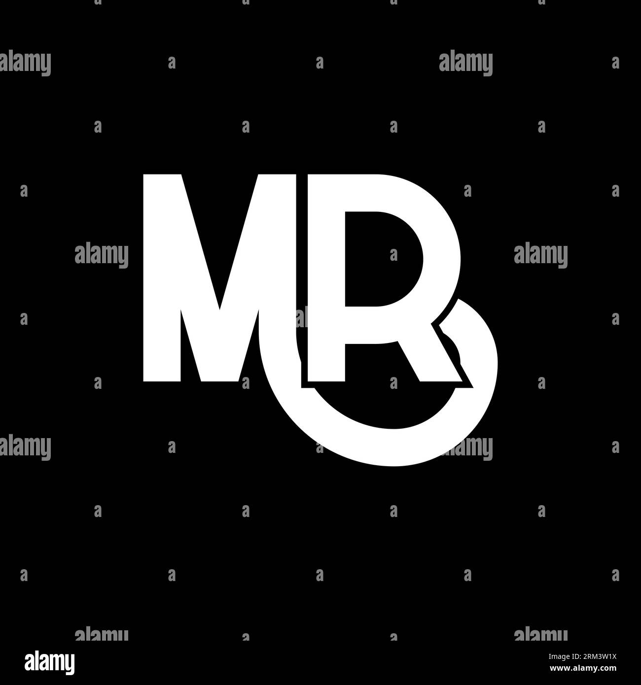 MR Letter Logo Design. Initial letters MR logo icon. Abstract letter MR ...