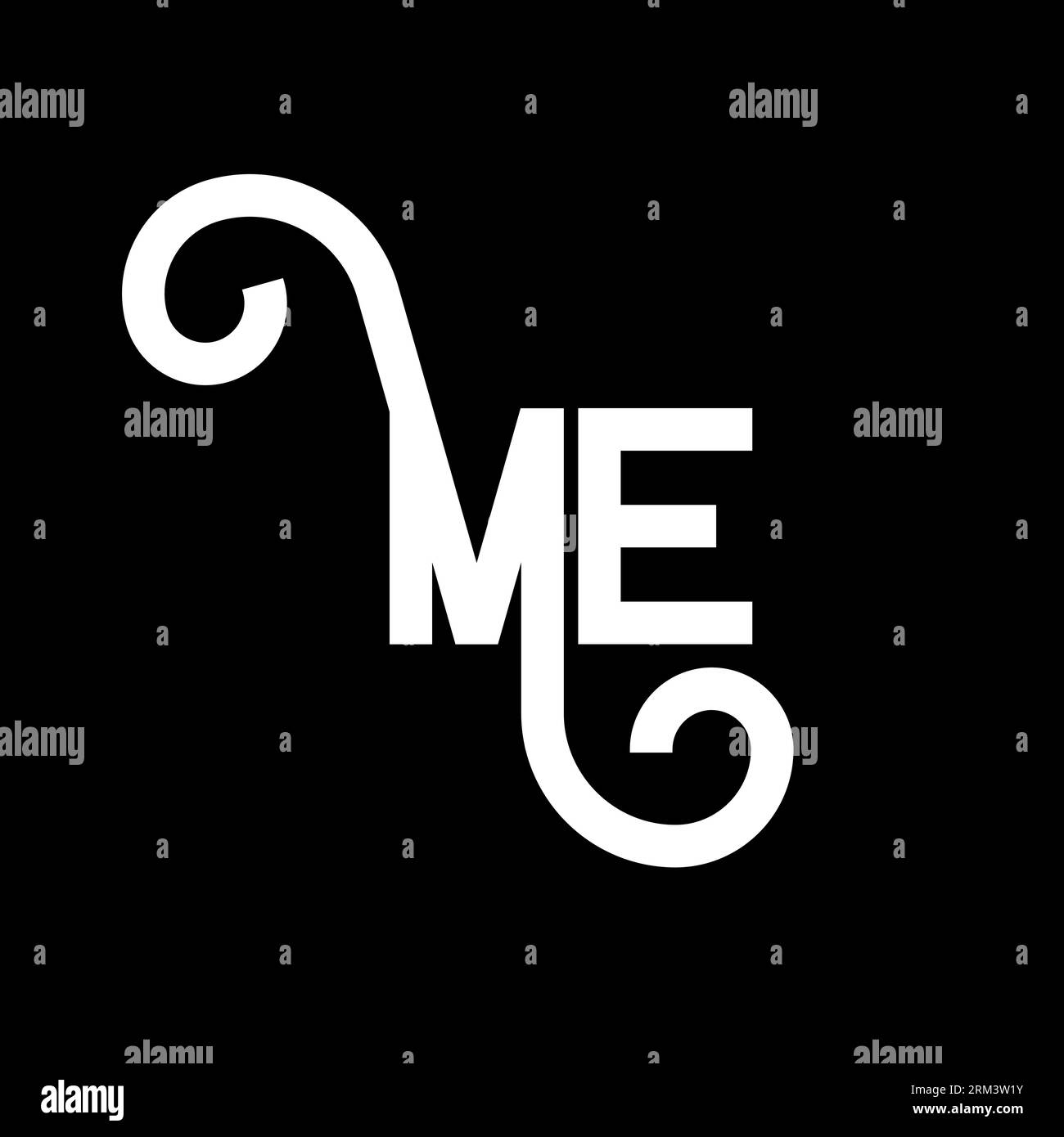 ME Letter Logo Design. Initial letters ME logo icon. Abstract letter ME ...