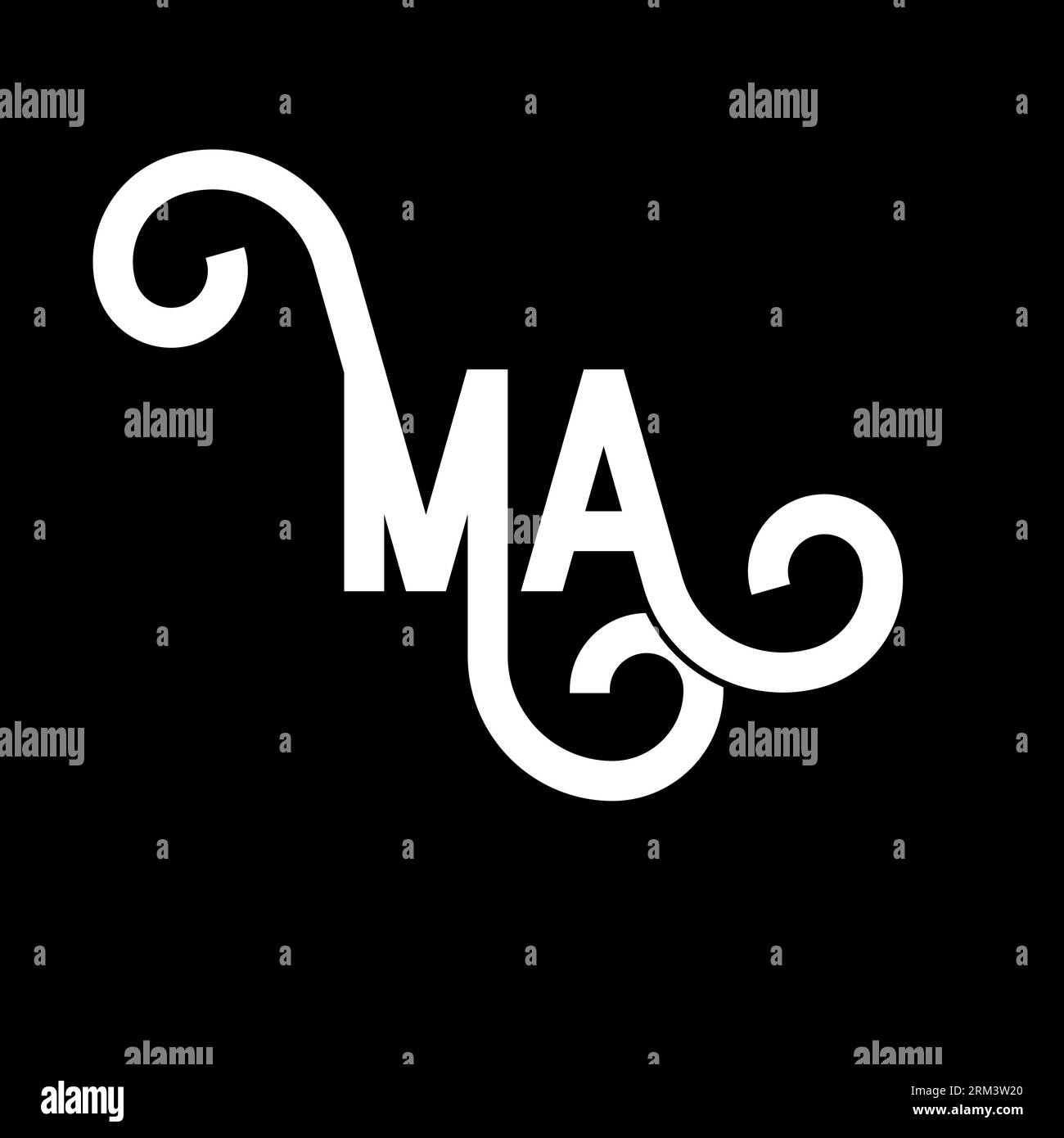 MA Letter Logo Design. Initial letters MA logo icon. Abstract letter MA ...