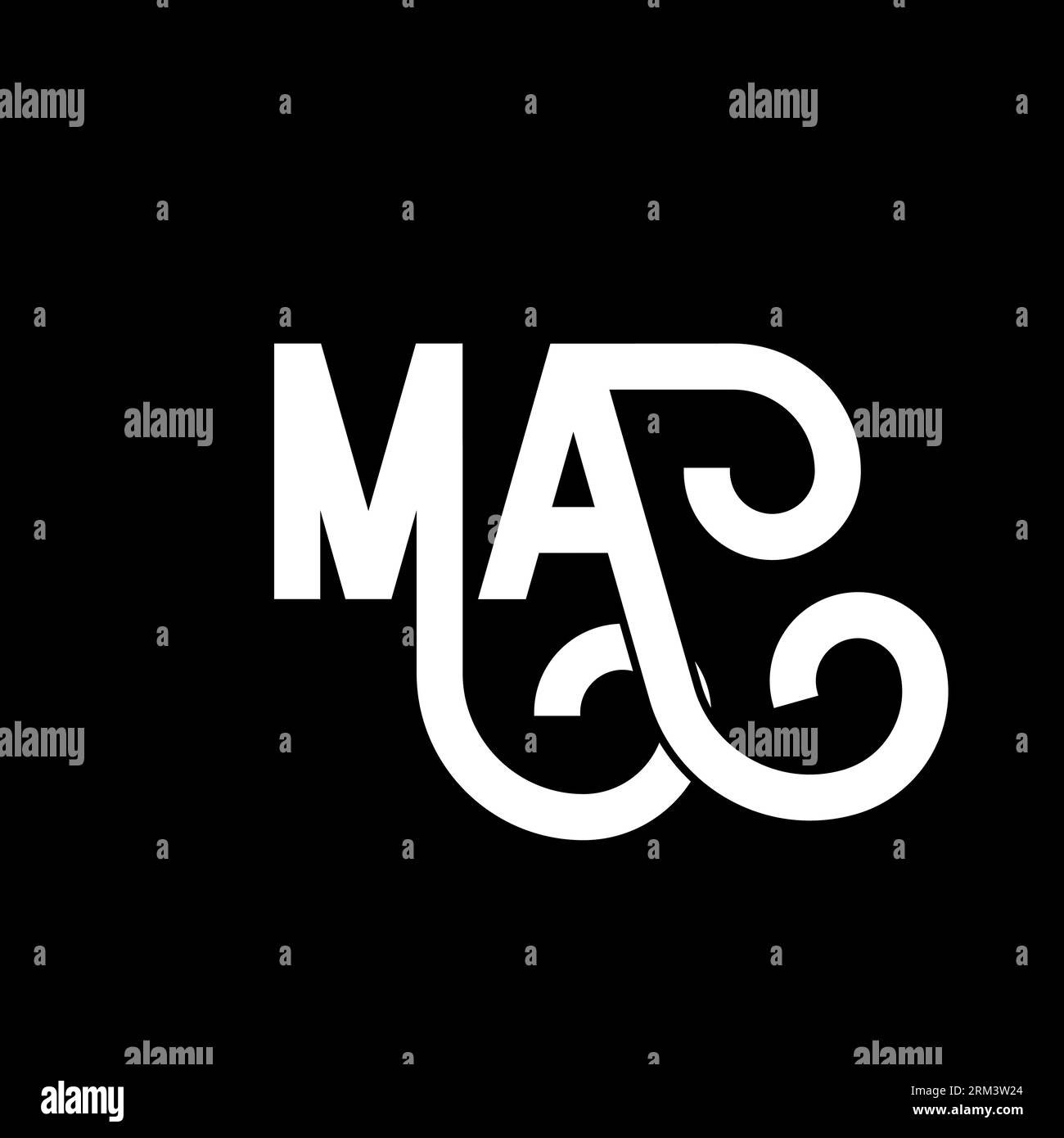 MA Letter Logo Design. Initial letters MA logo icon. Abstract letter MA ...