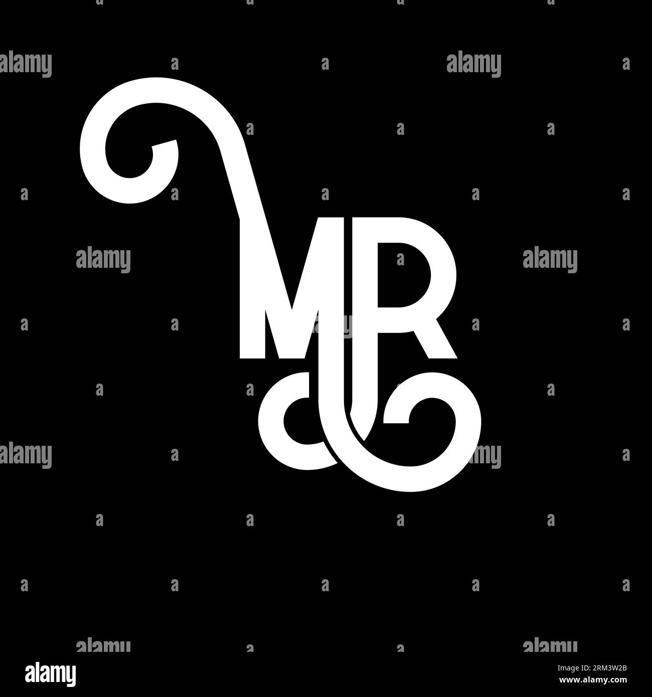 MR Letter Logo Design. Initial letters MR logo icon. Abstract letter MR ...