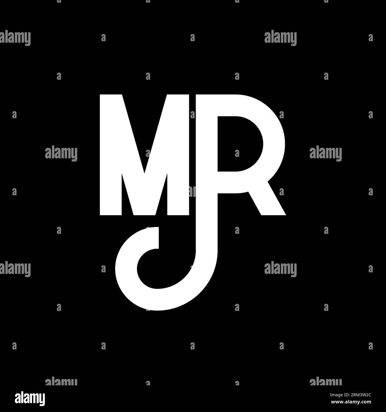 MR Letter Logo Design. Initial letters MR logo icon. Abstract letter MR ...