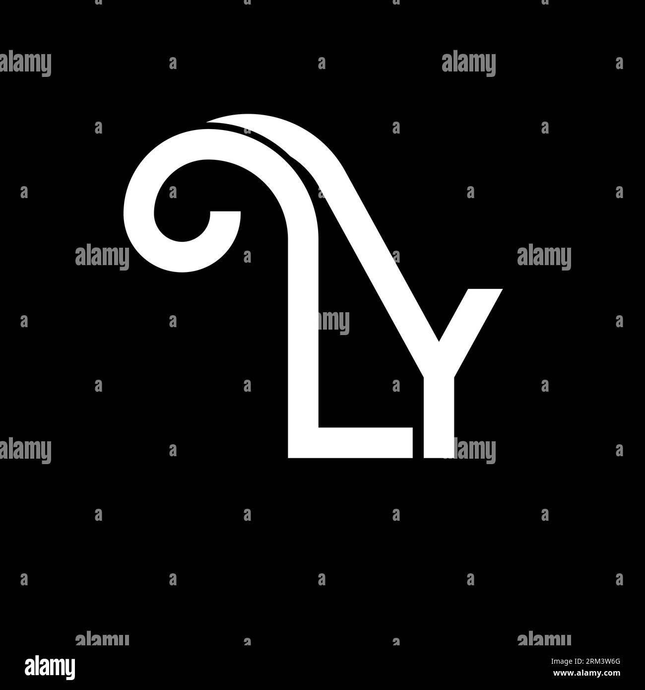 LY Letter Logo Design. Initial letters LY logo icon. Abstract letter LY ...