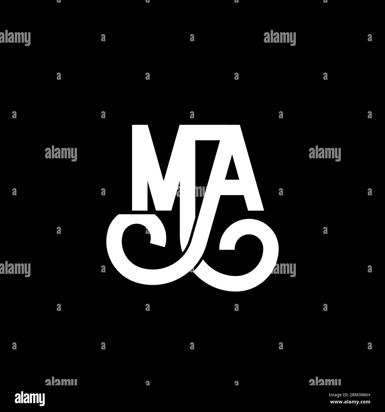MA Letter Logo Design. Initial letters MA logo icon. Abstract letter MA ...