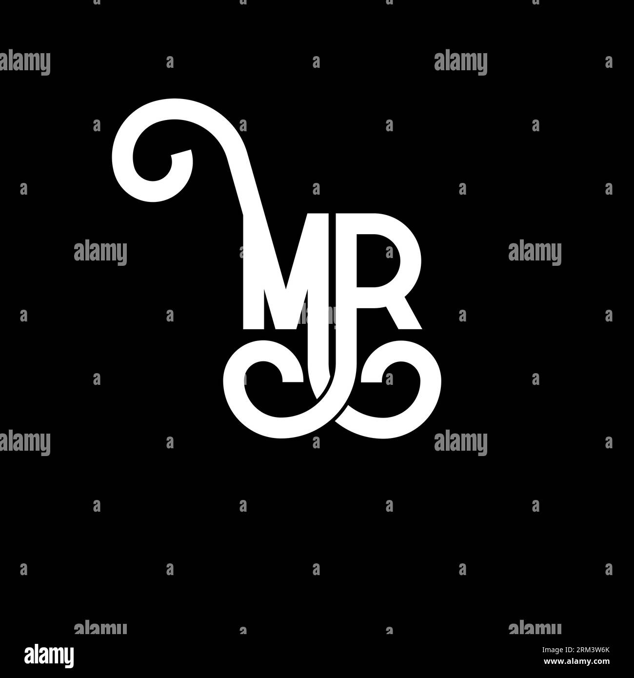 MR Letter Logo Design. Initial letters MR logo icon. Abstract letter MR ...