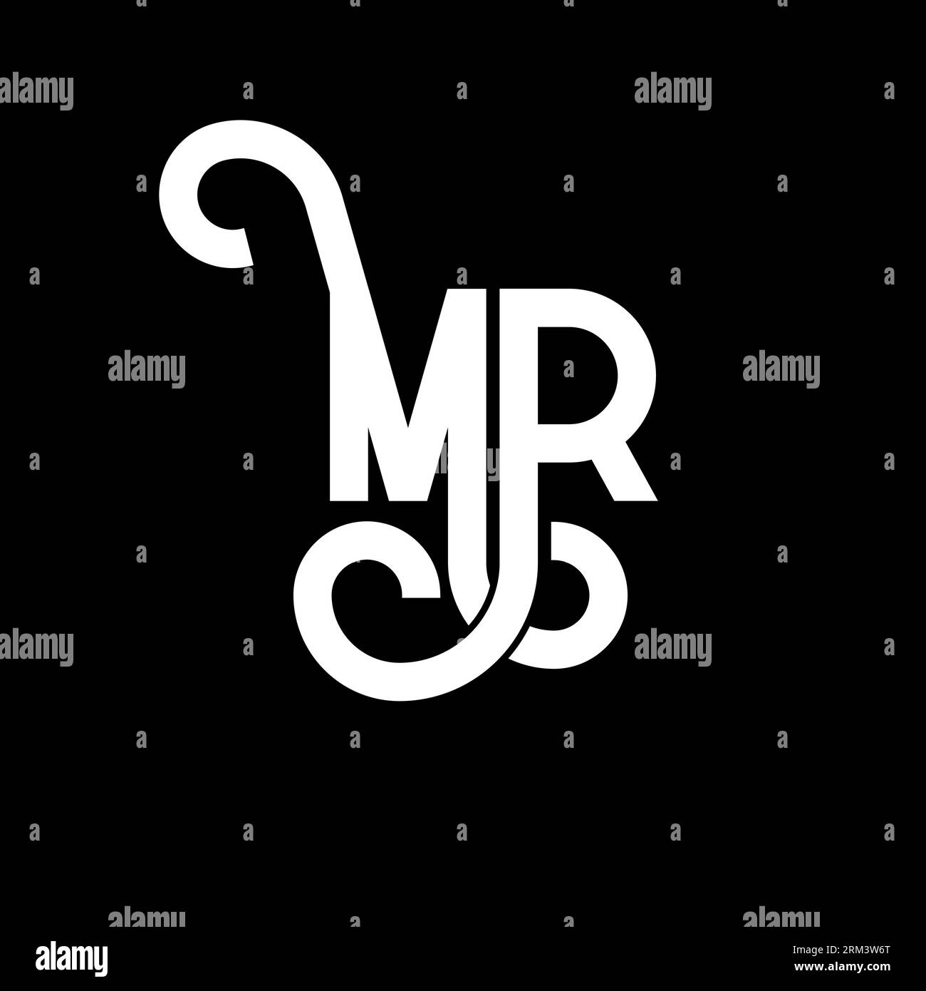 MR Letter Logo Design. Initial letters MR logo icon. Abstract letter MR ...