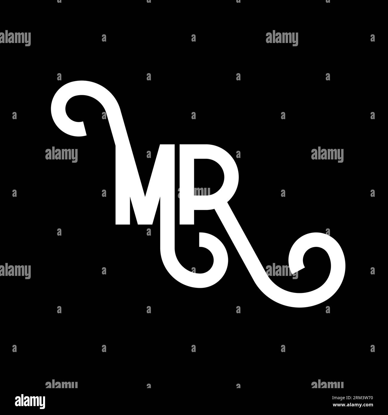 MR Letter Logo Design. Initial letters MR logo icon. Abstract letter MR ...