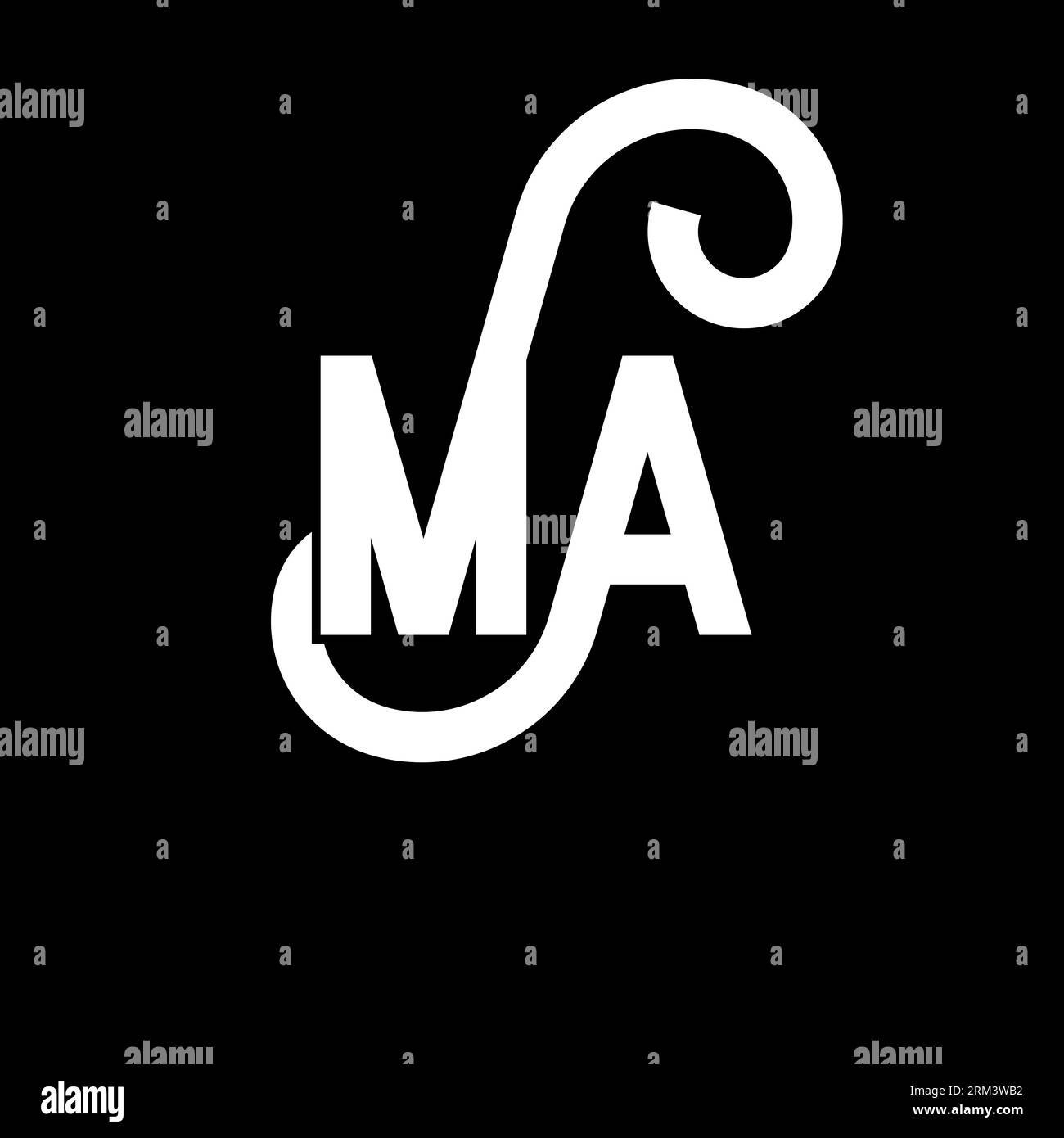 MA Letter Logo Design. Initial letters MA logo icon. Abstract letter MA ...