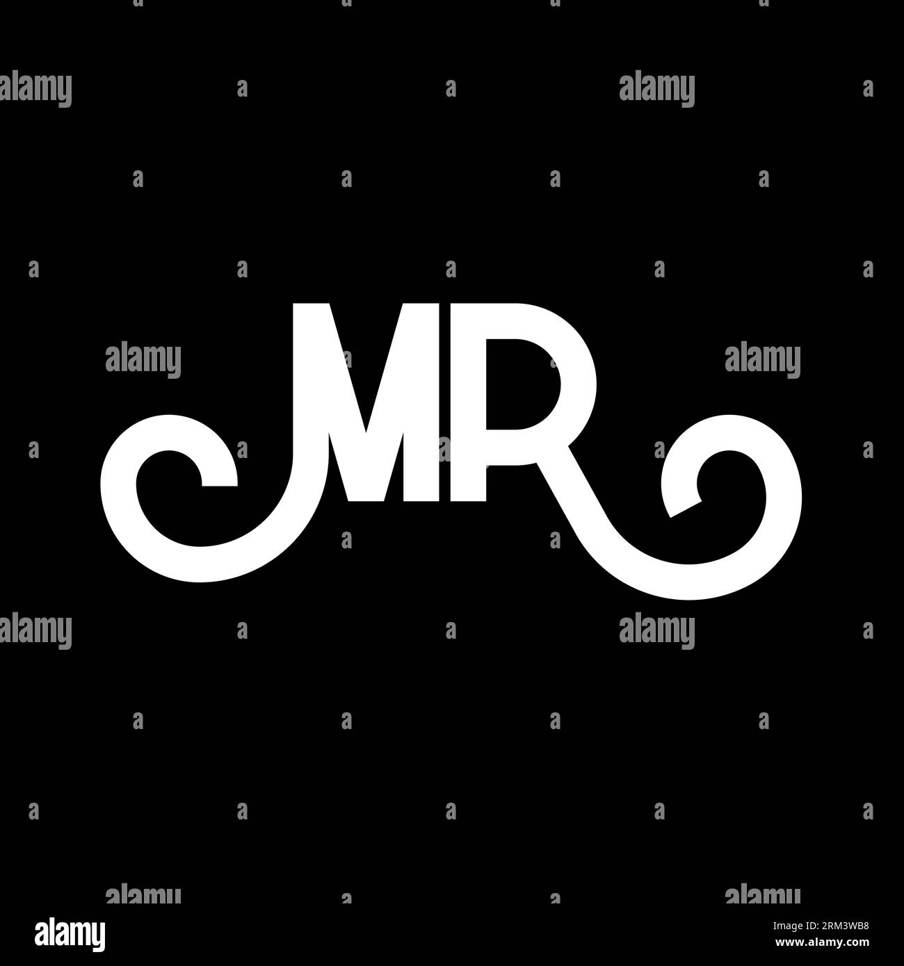 MR Letter Logo Design. Initial letters MR logo icon. Abstract letter MR ...