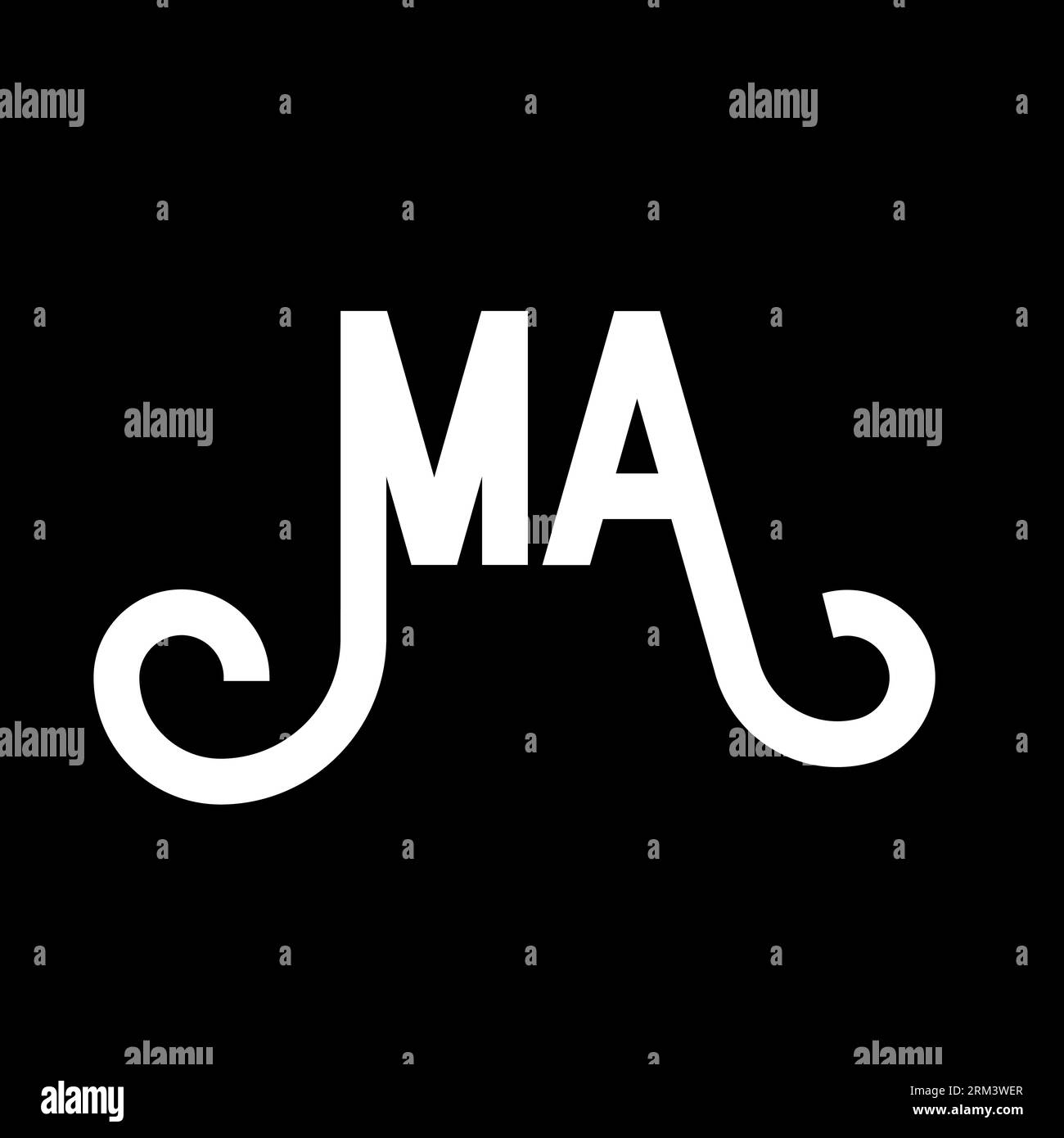 MA Letter Logo Design. Initial letters MA logo icon. Abstract letter MA ...