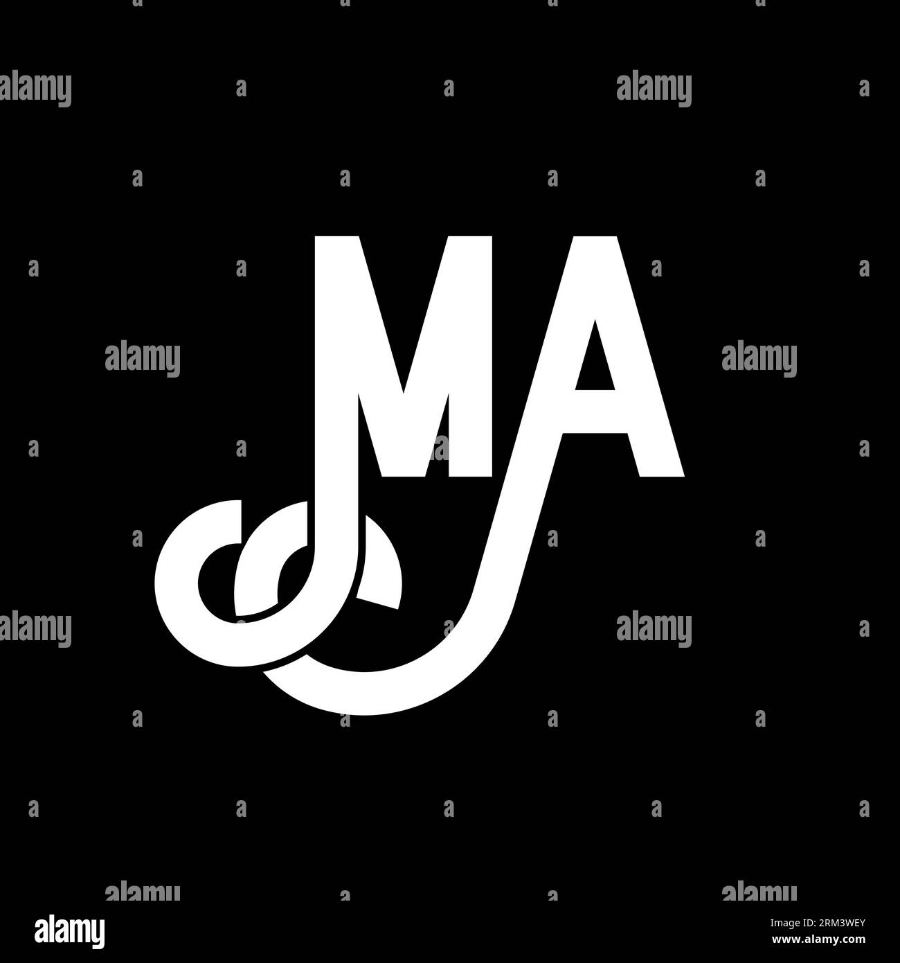 MA Letter Logo Design. Initial letters MA logo icon. Abstract letter MA ...
