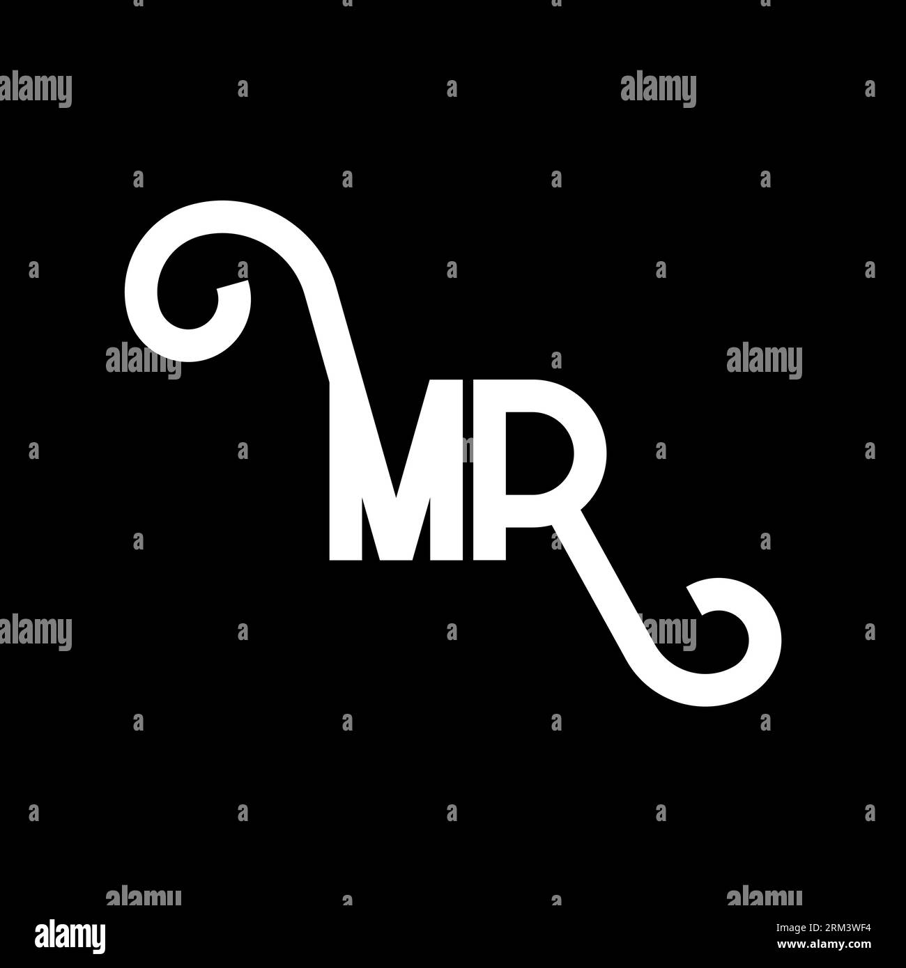 MR Letter Logo Design. Initial letters MR logo icon. Abstract letter MR ...