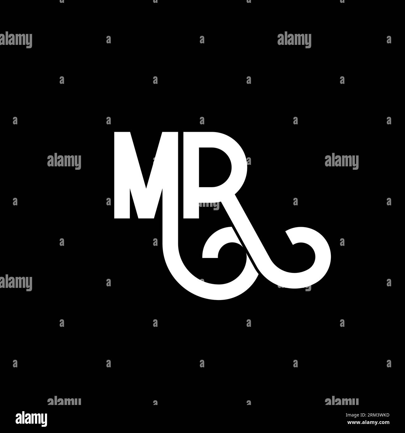 MR Letter Logo Design. Initial letters MR logo icon. Abstract letter MR ...