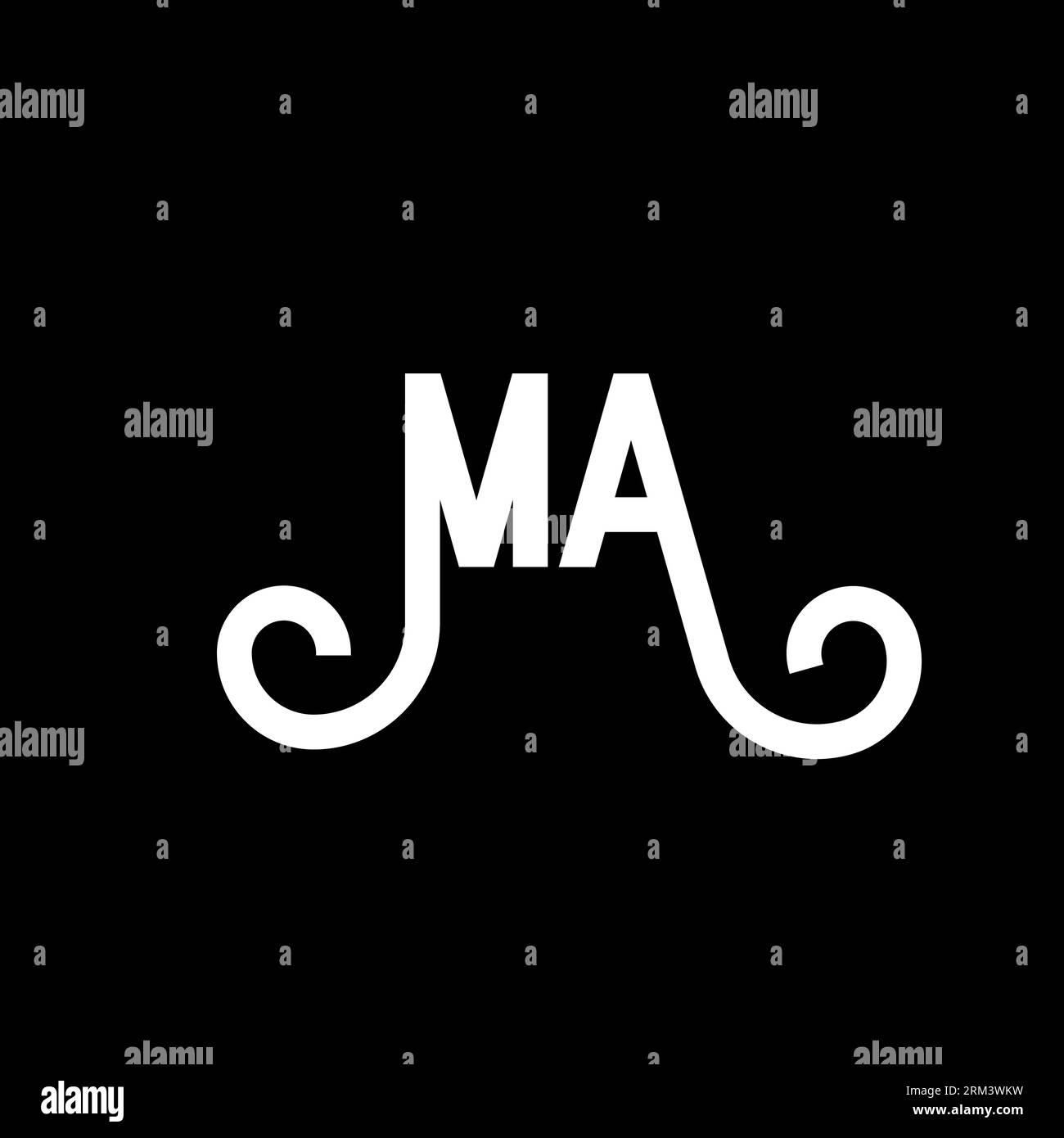 MA Letter Logo Design. Initial letters MA logo icon. Abstract letter MA ...