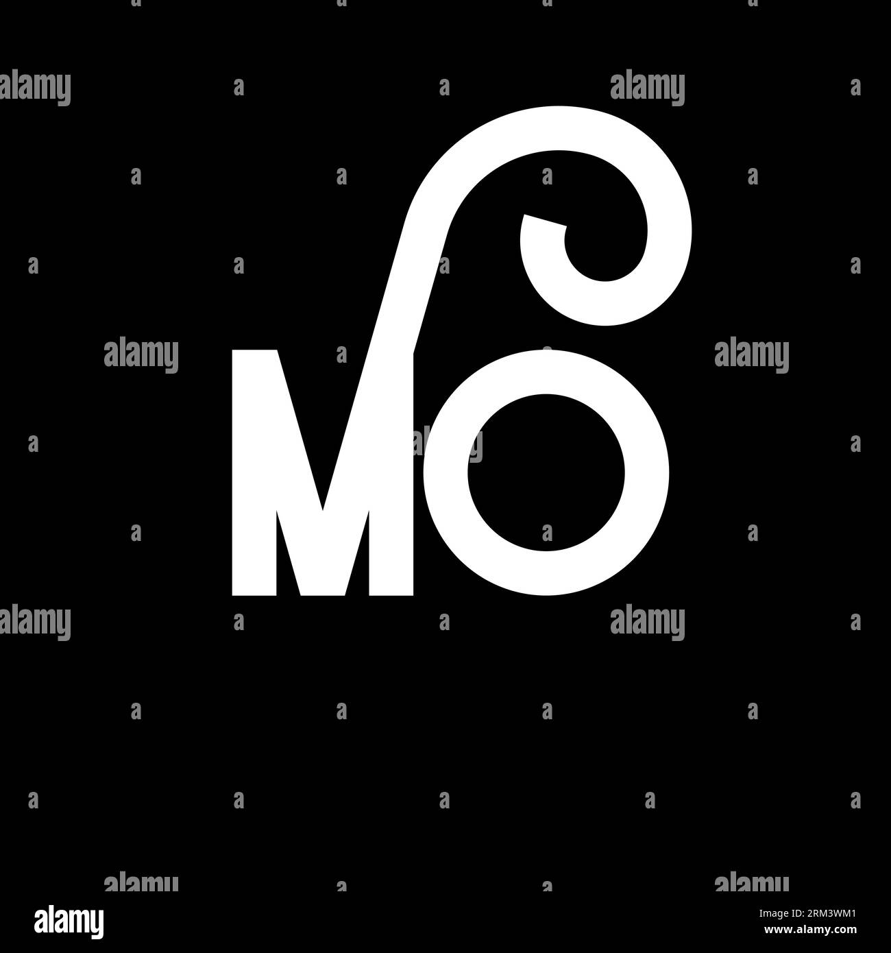 MO Letter Logo Design. Initial letters MO logo icon. Abstract letter MO ...