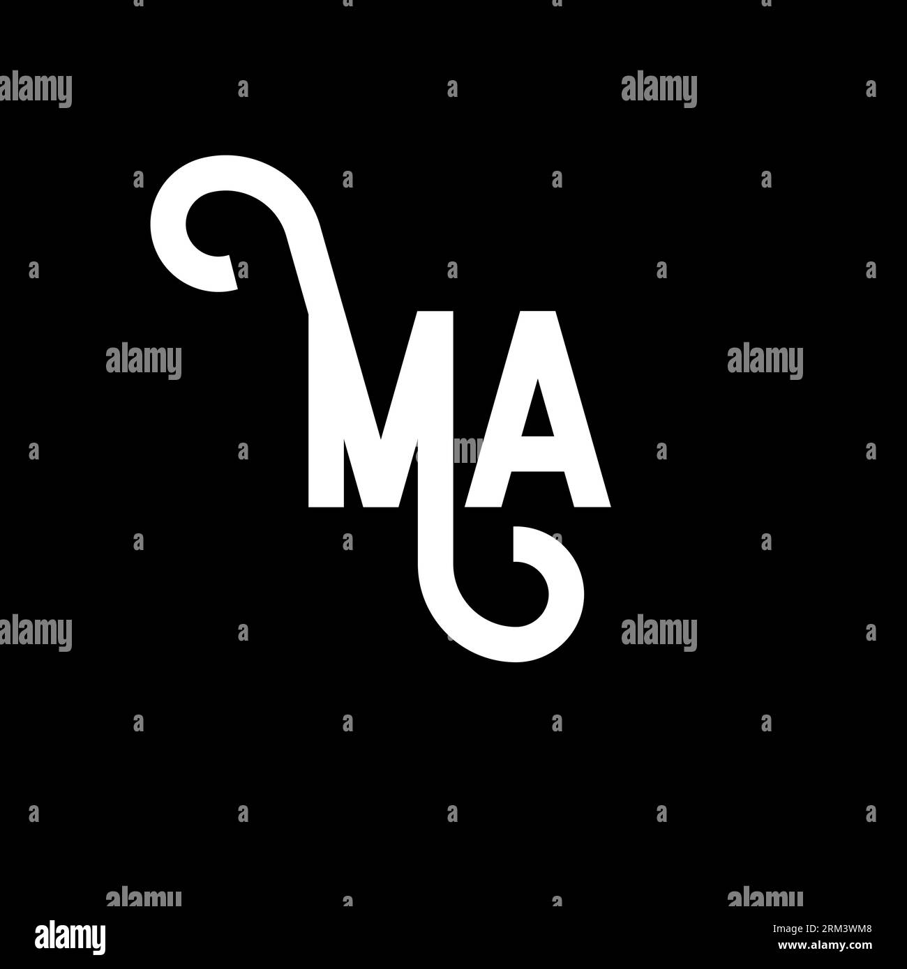 MA Letter Logo Design. Initial letters MA logo icon. Abstract letter MA ...