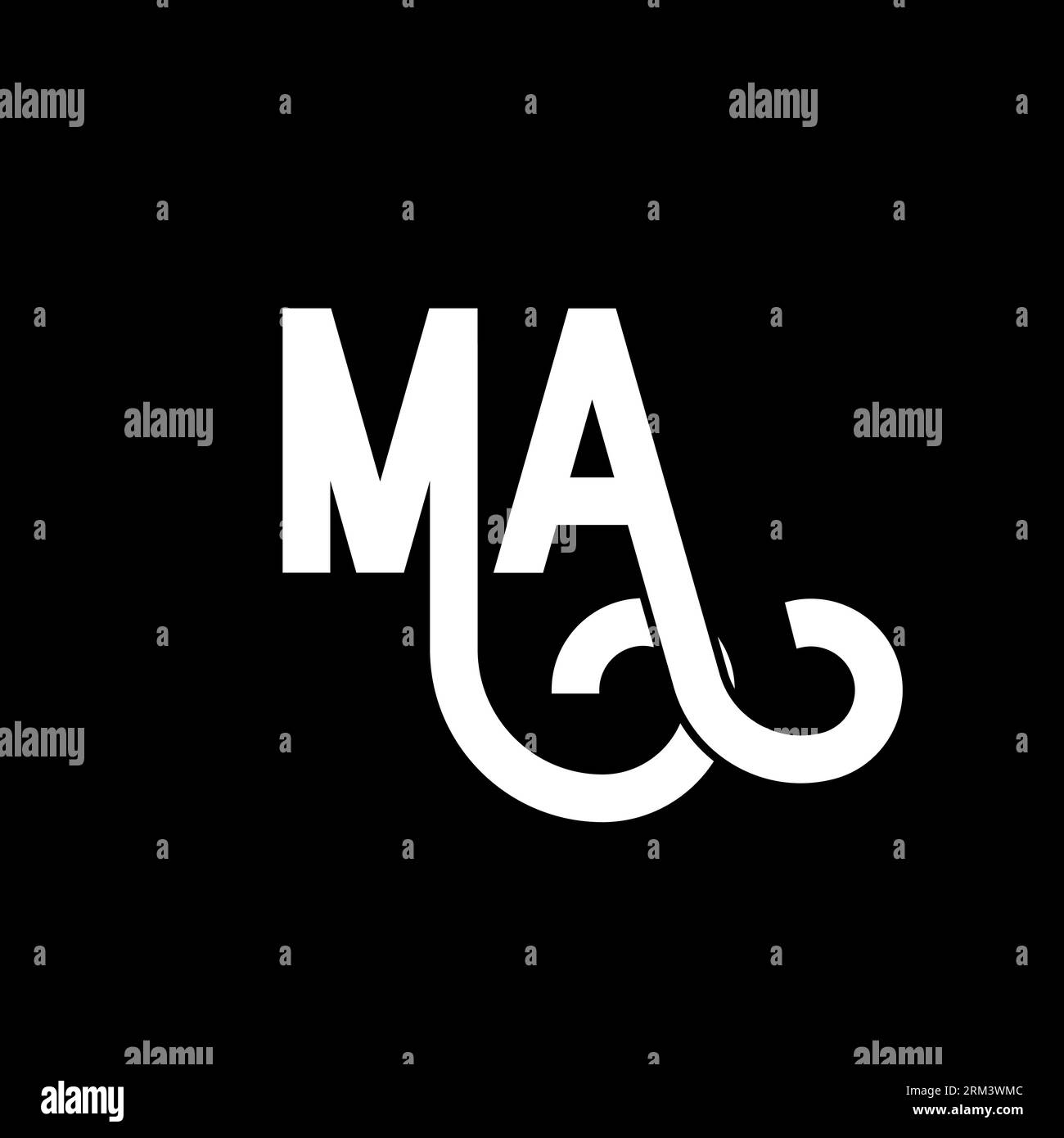 MA Letter Logo Design. Initial letters MA logo icon. Abstract letter MA ...