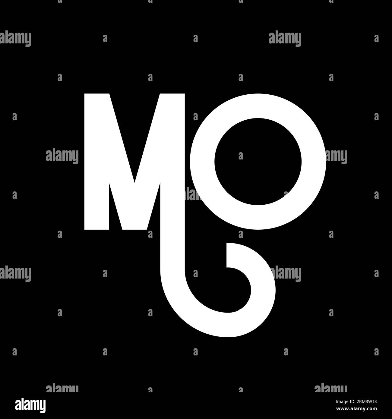 MO Letter Logo Design. Initial letters MO logo icon. Abstract letter MO minimal logo design ...