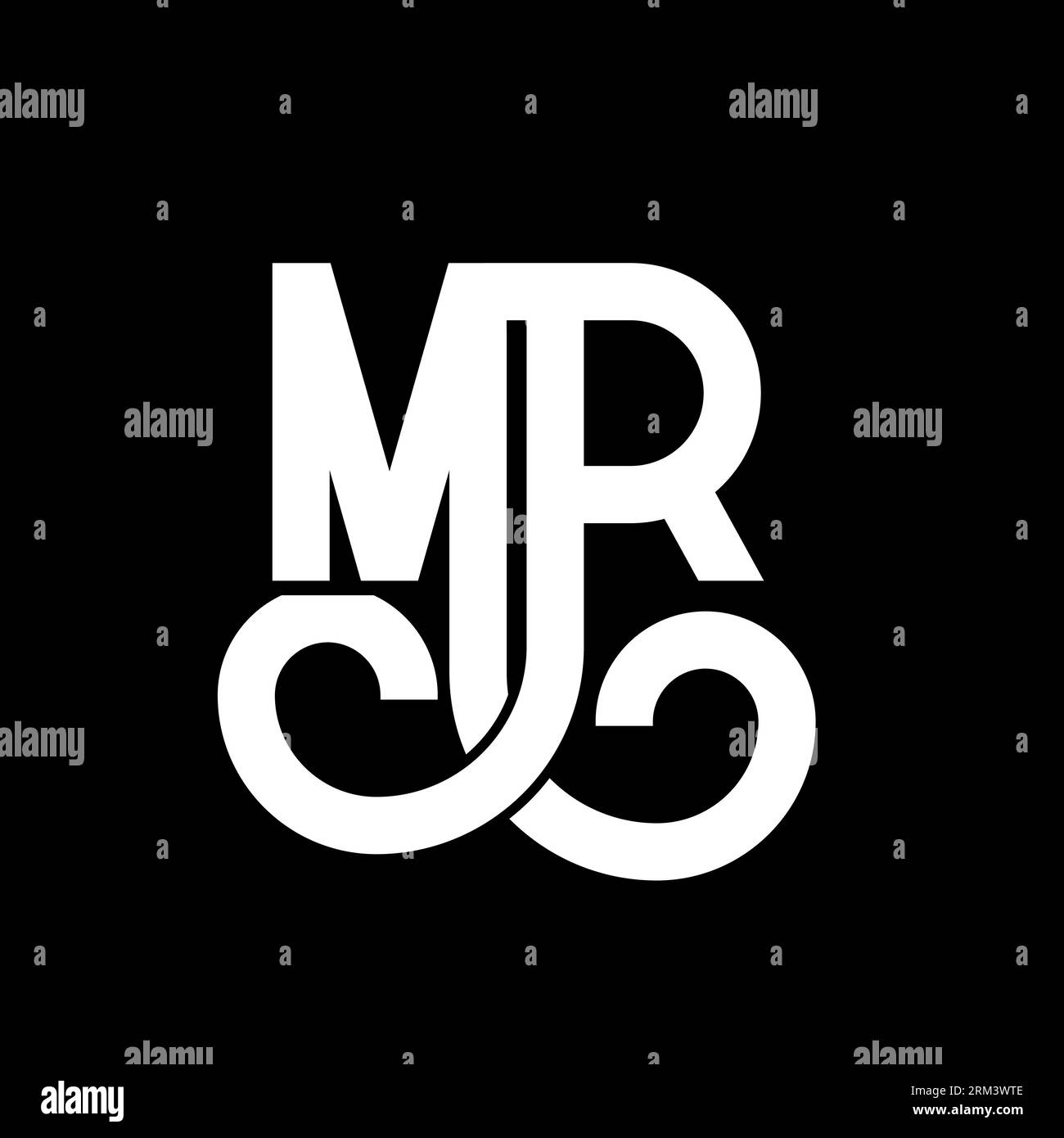MR Letter Logo Design. Initial letters MR logo icon. Abstract letter MR ...