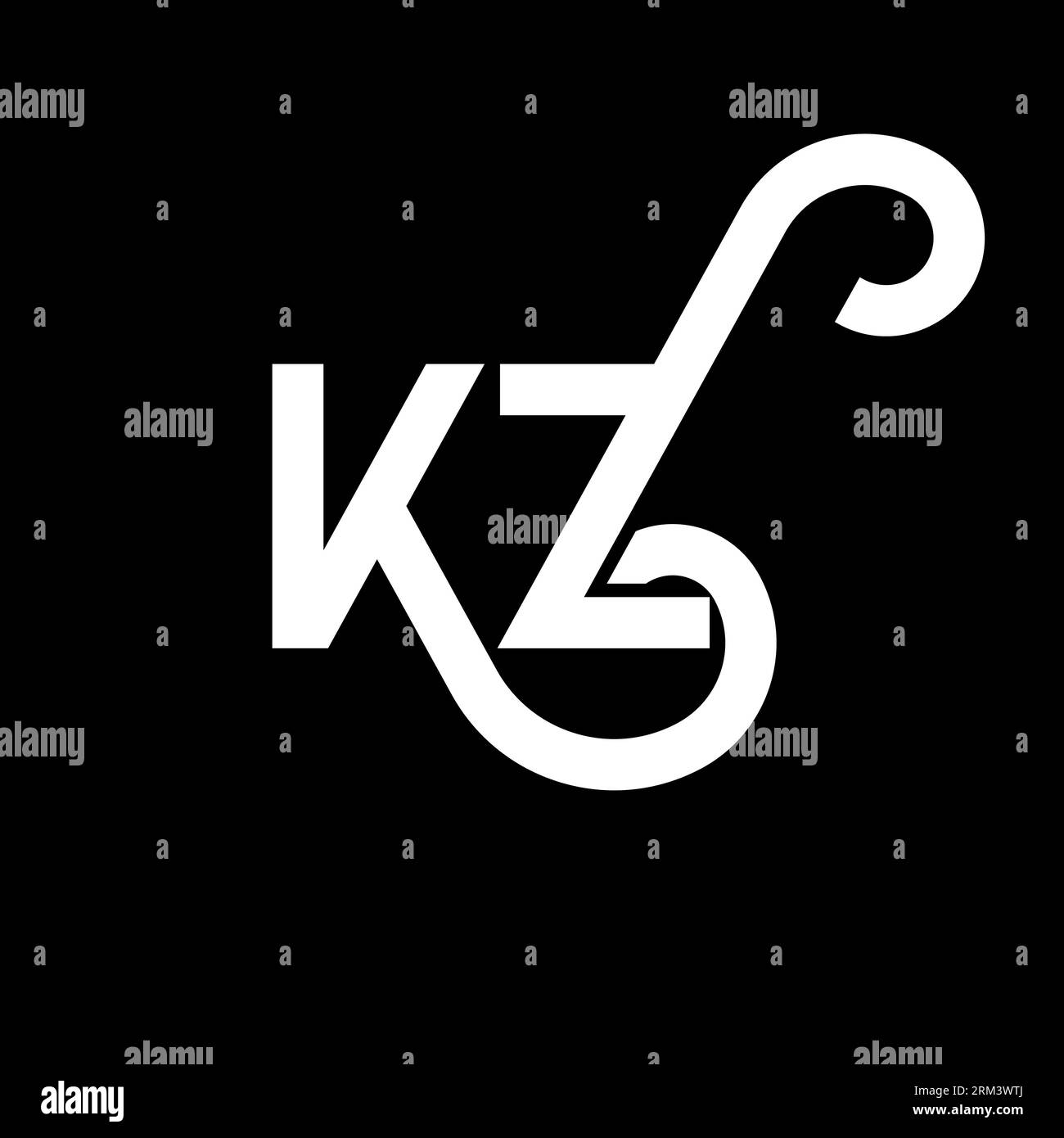 KZ Letter Logo Design. Initial letters KZ logo icon. Abstract letter KZ ...
