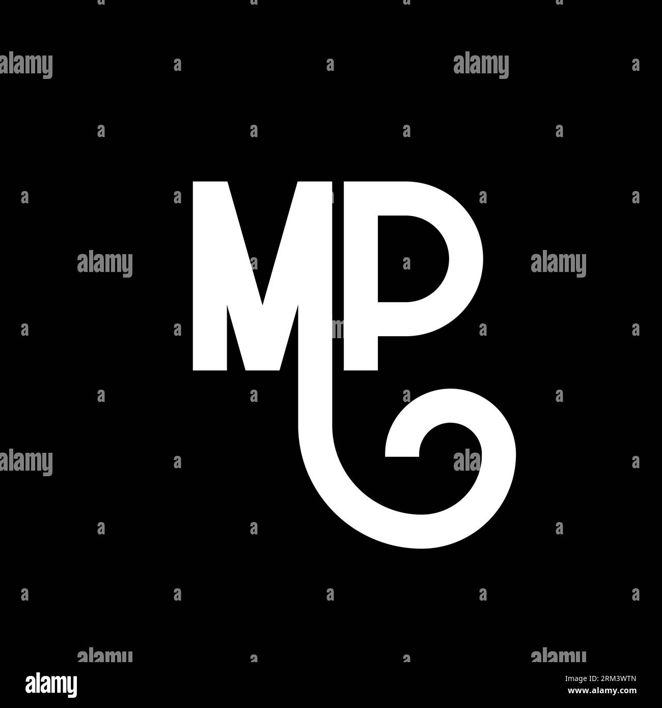 MP Letter Logo Design. Initial letters MP logo icon. Abstract letter MP ...