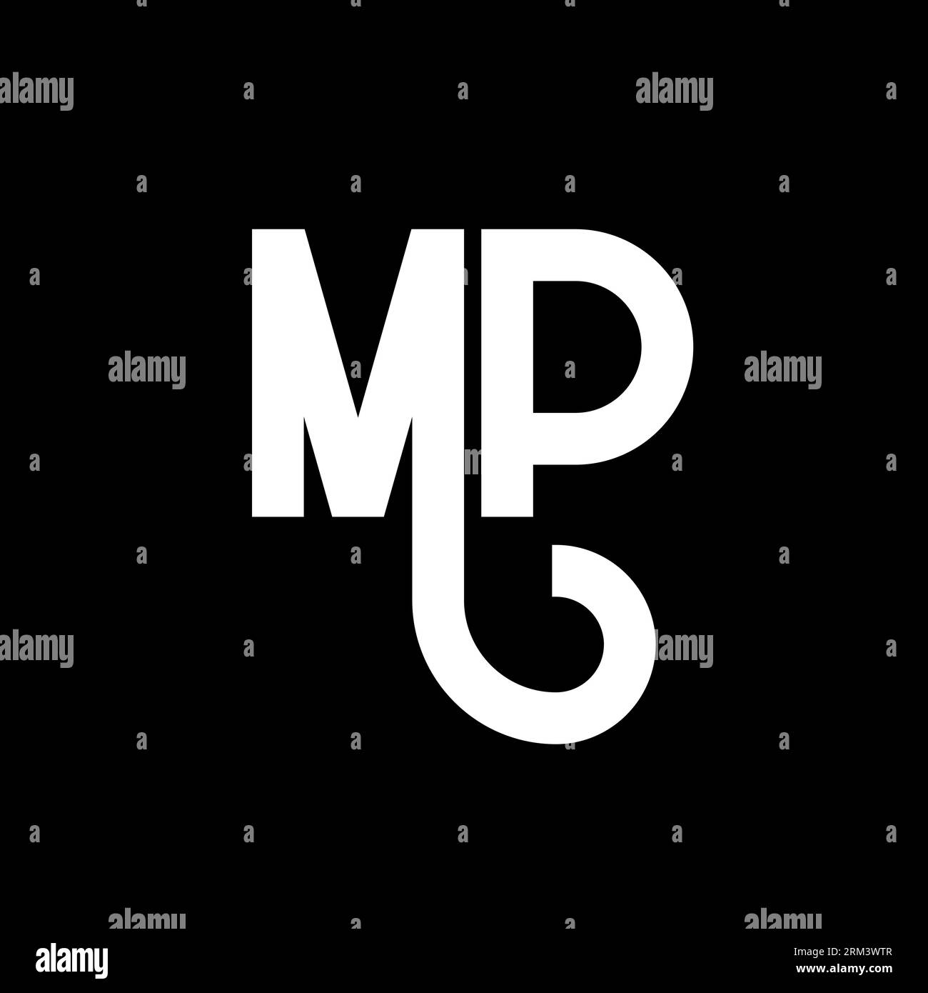MP Letter Logo Design. Initial letters MP logo icon. Abstract letter MP ...