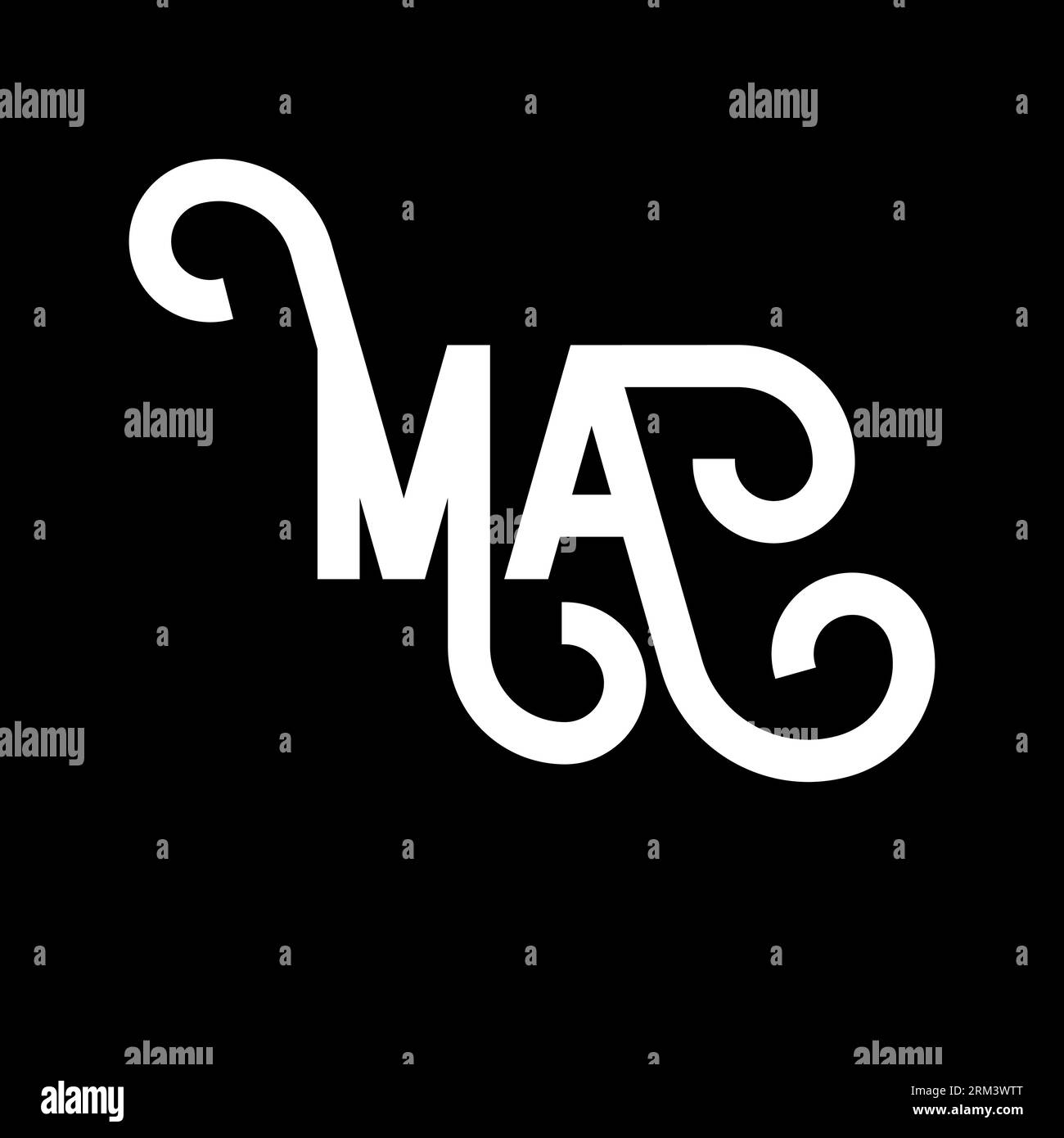 MA Letter Logo Design. Initial letters MA logo icon. Abstract letter MA ...