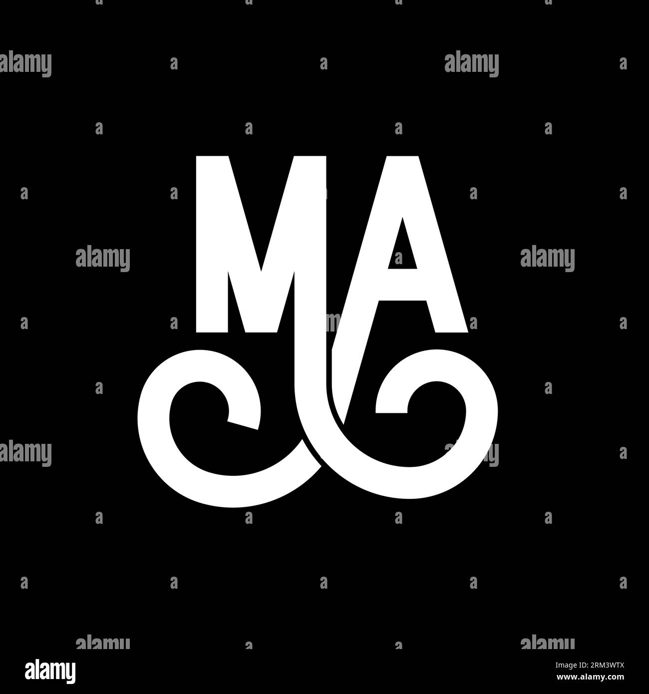 MA Letter Logo Design. Initial letters MA logo icon. Abstract letter MA ...
