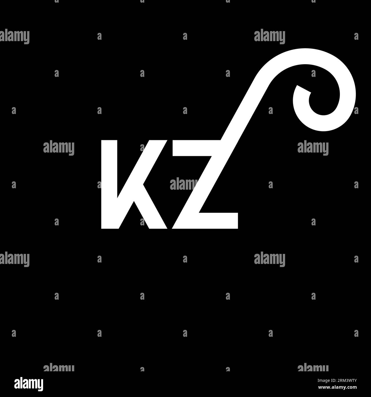 KZ Letter Logo Design. Initial letters KZ logo icon. Abstract letter KZ ...