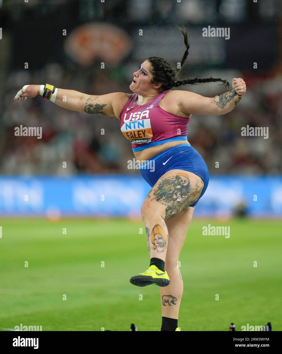 Budapest,HUN, 26 Aug 2023 Shot Put Gold medal winner Sarah Chase Ealey ...
