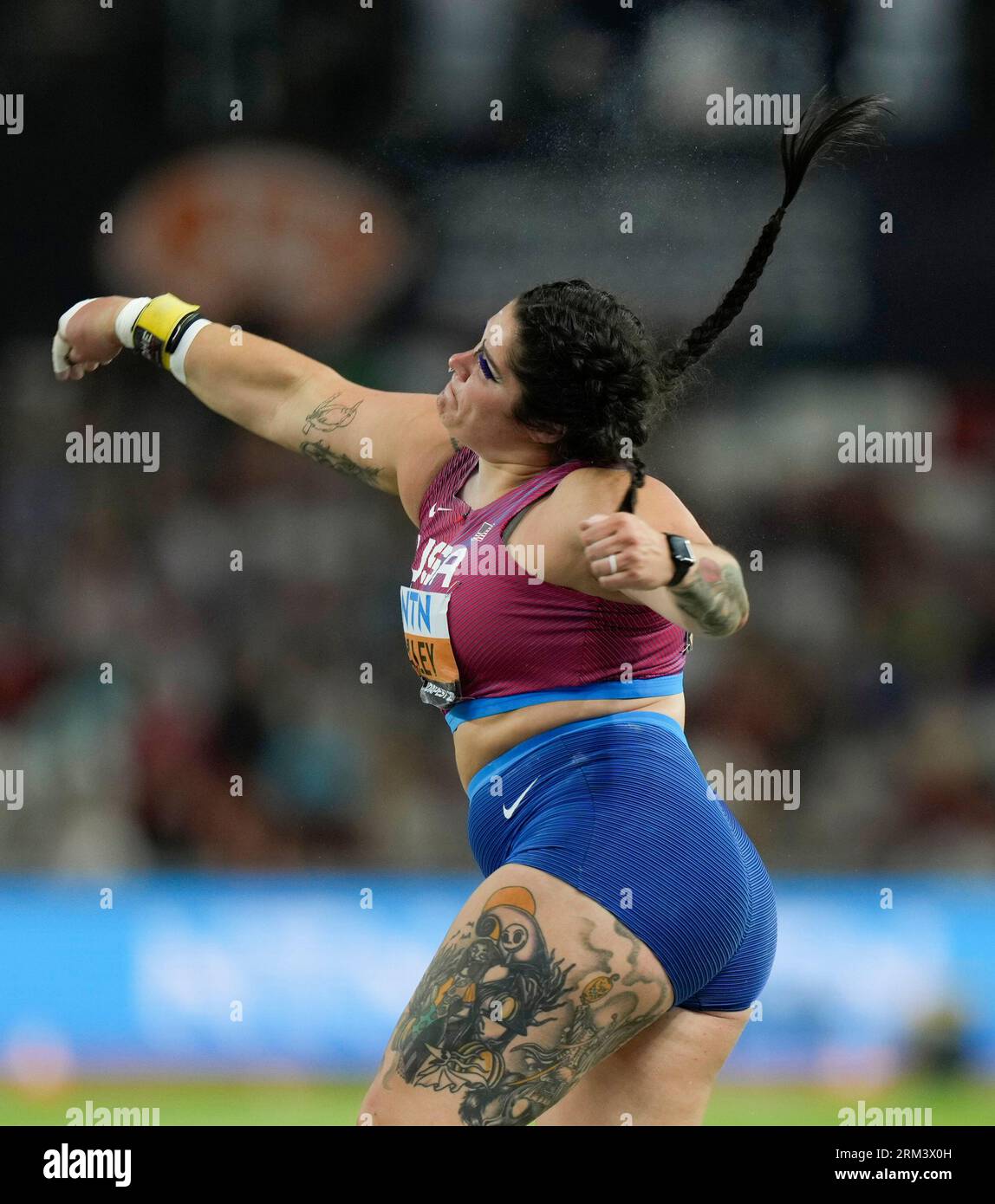 Budapest,HUN, 26 Aug 2023 Shot Put Gold medal winner Sarah Chase Ealey ...