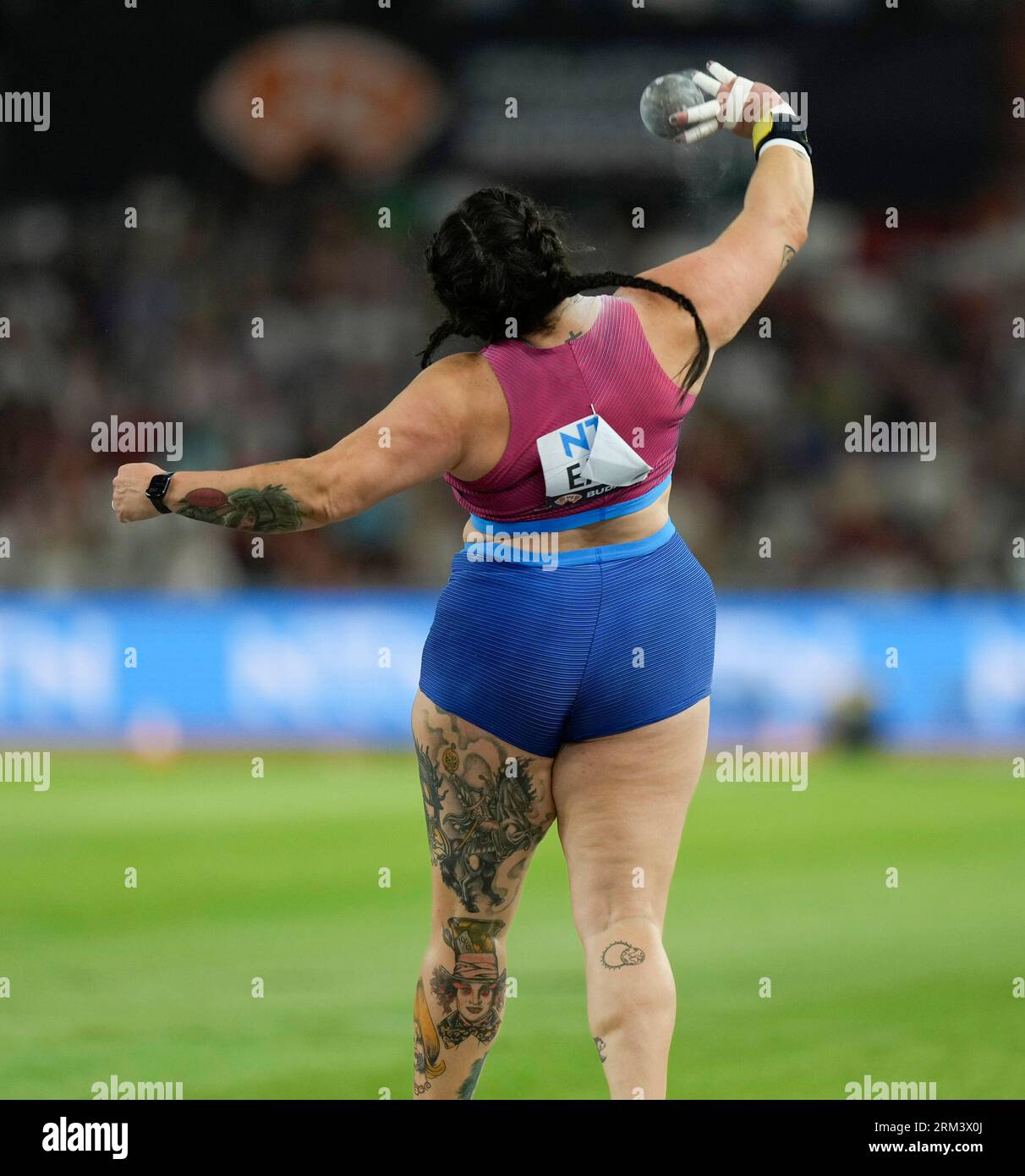 Budapest,HUN, 26 Aug 2023 Shot Put Gold medal winner Sarah Chase Ealey ...