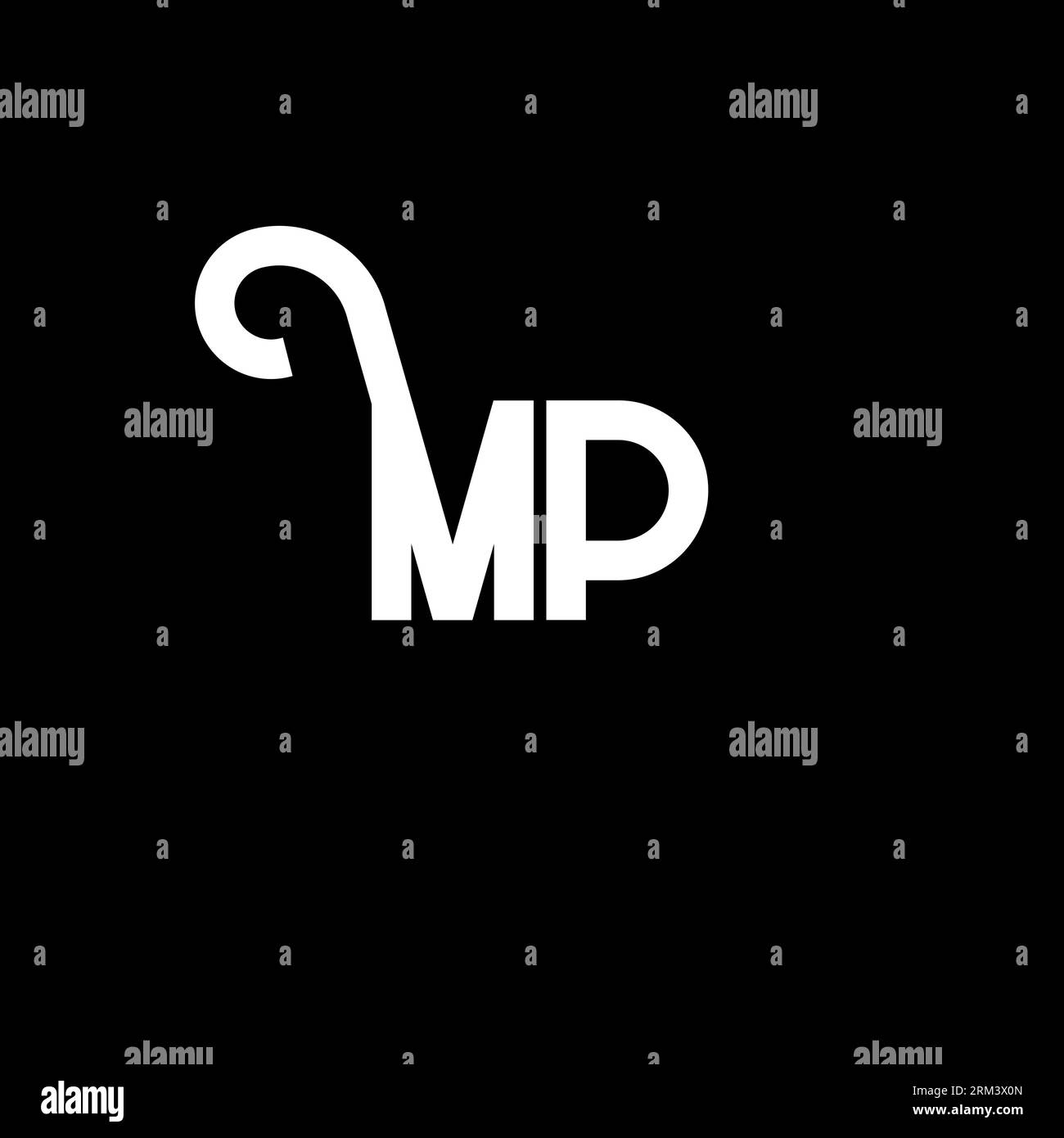 MP Letter Logo Design. Initial letters MP logo icon. Abstract letter MP ...