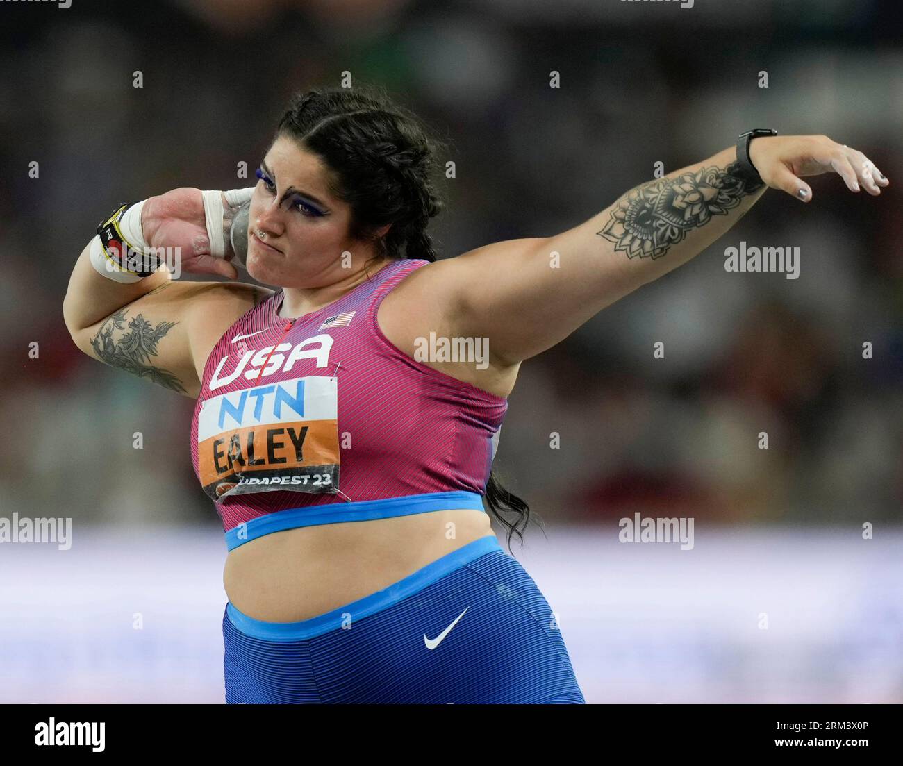 Budapest,HUN, 26 Aug 2023 Shot Put Gold medal winner Sarah Chase Ealey ...