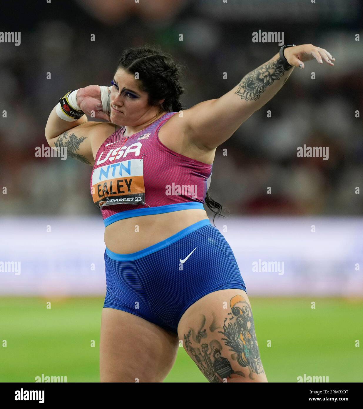 Budapest,HUN, 26 Aug 2023 Shot Put Gold medal winner Sarah Chase Ealey ...